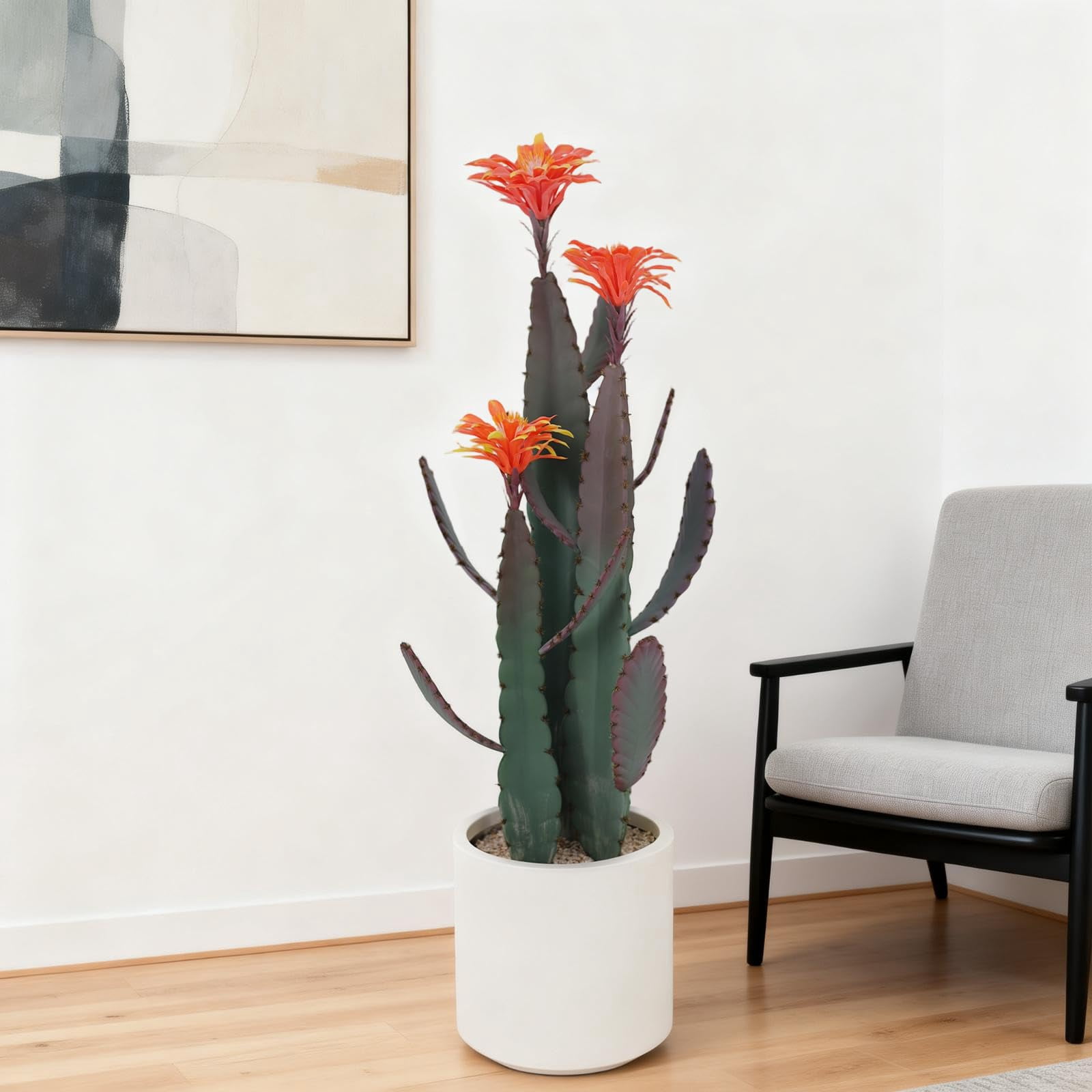 Studyset Tall UV Resistant Faux Cactus Plant, Realistic Texture Tall ...