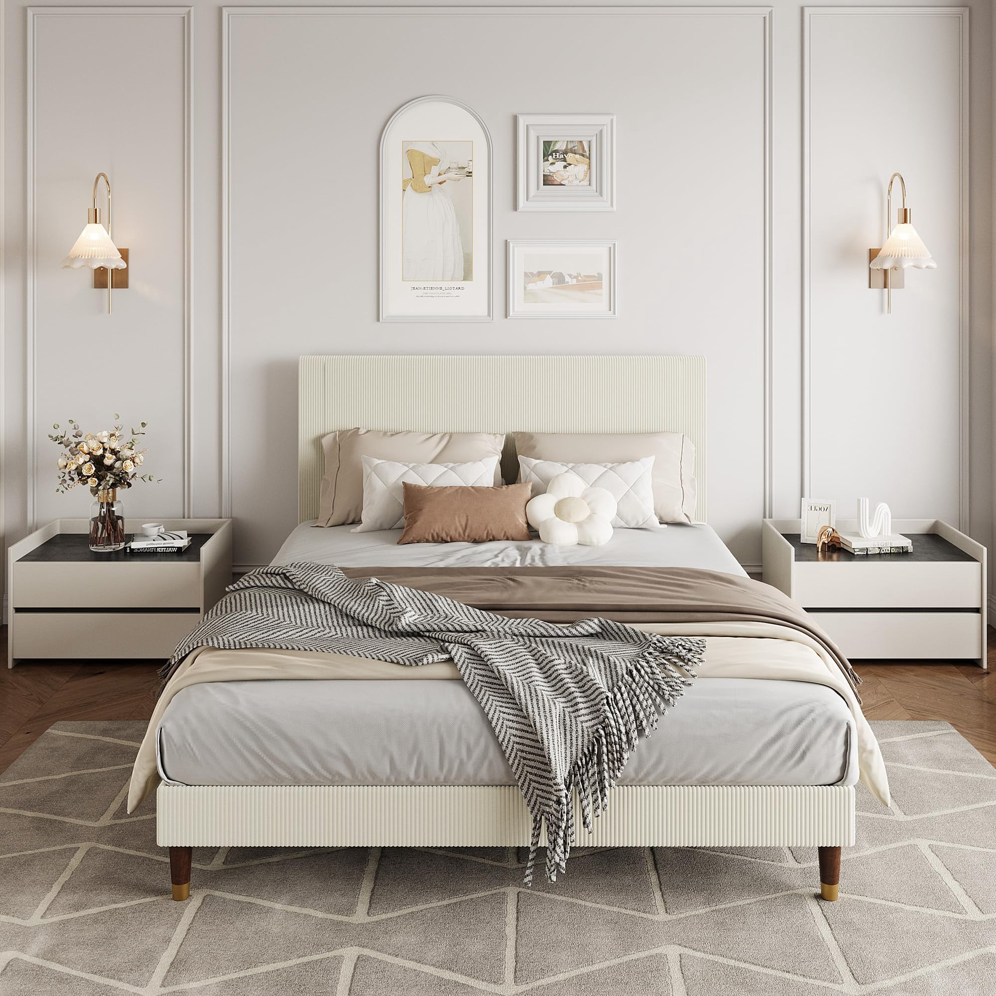 Studyset Twin Size Platform Bed Frame,Modern Twin Bed Frame with ...