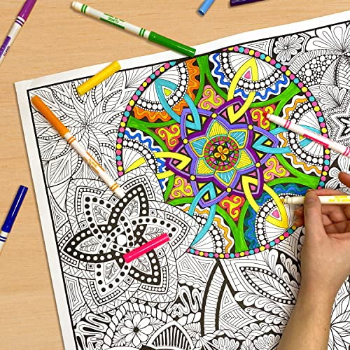 Stuff2Color Giant Coloring Poster Mandala Madness for Kids and Adults ...
