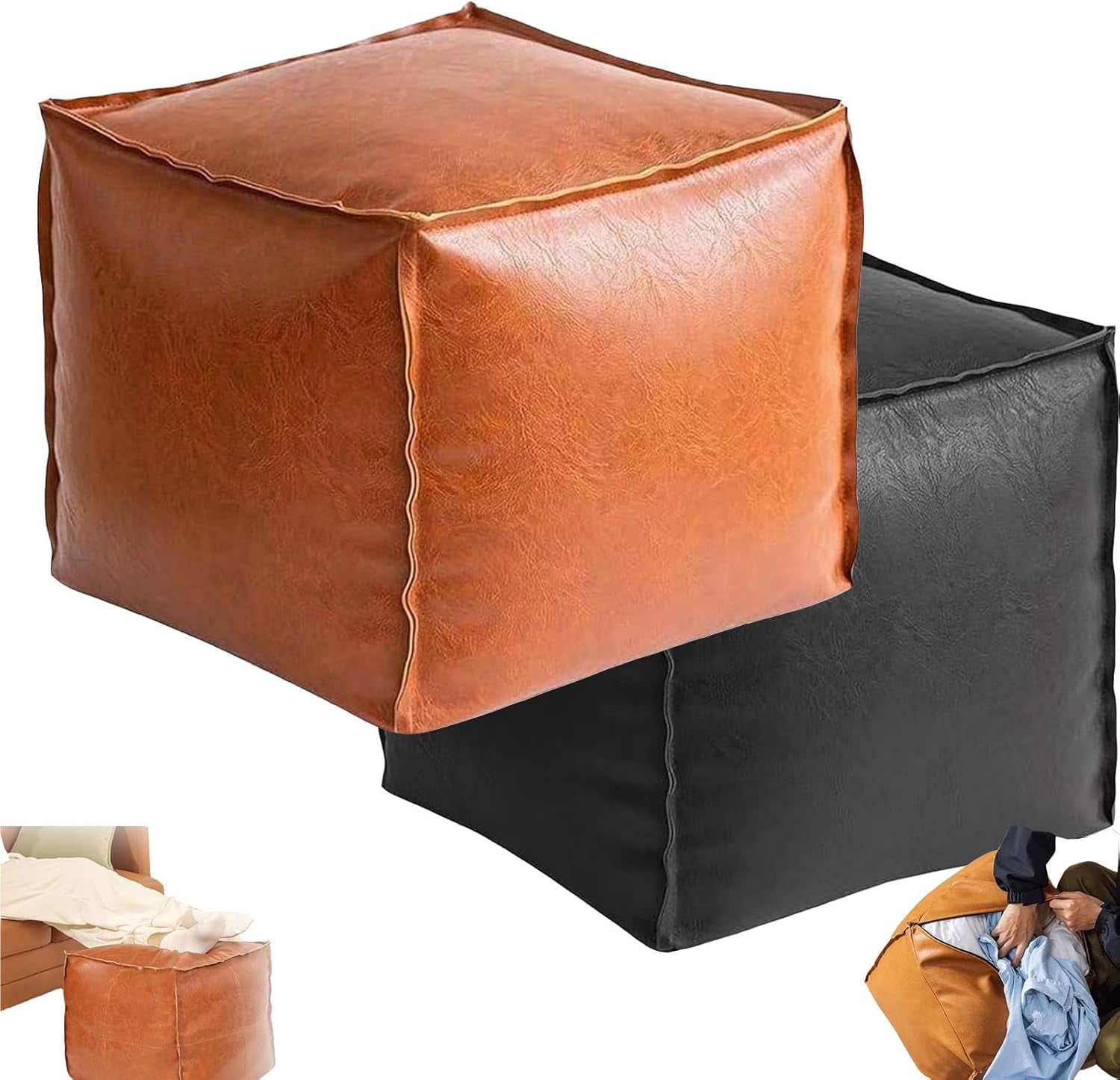 Stuffable Cushion Bag, 2025 New 16 Inch Floor Footrest Cushion Storage ...