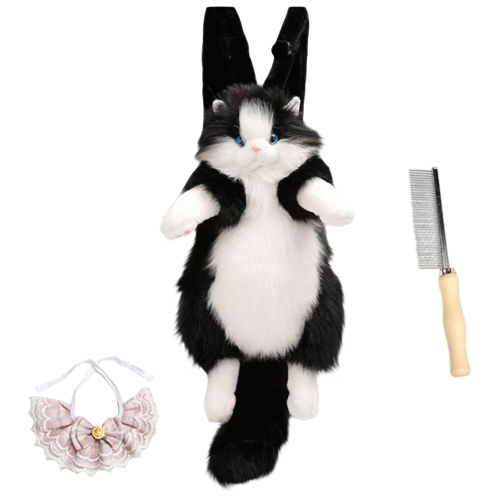 Stuffed Animal Backpack Cute Cat Plush Backpack Toy, Handmade Realistic ...