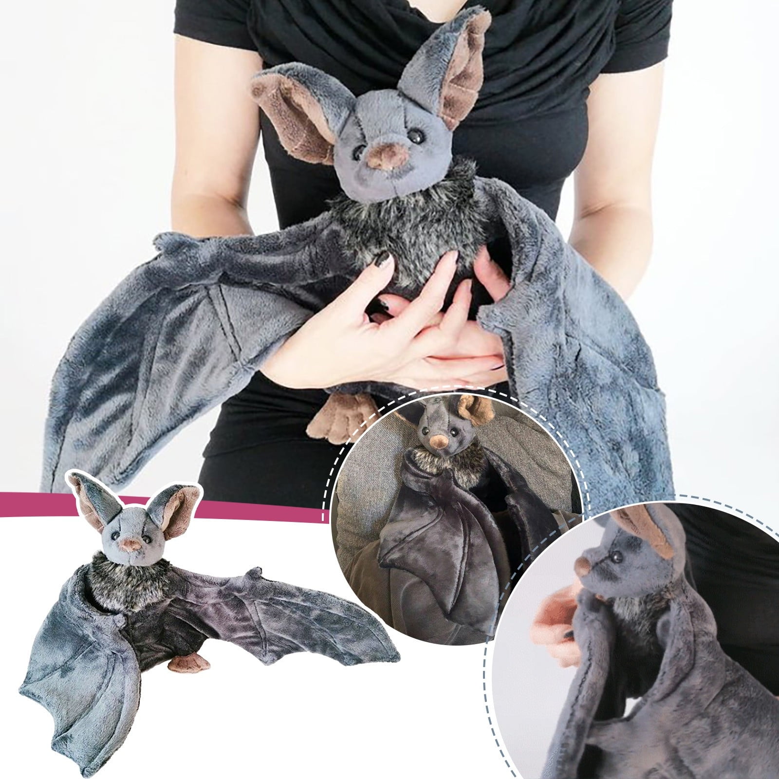 Stuffed Animal Bat, Big Bat Plush Toy for Kids, Halloween Plush Bat ...