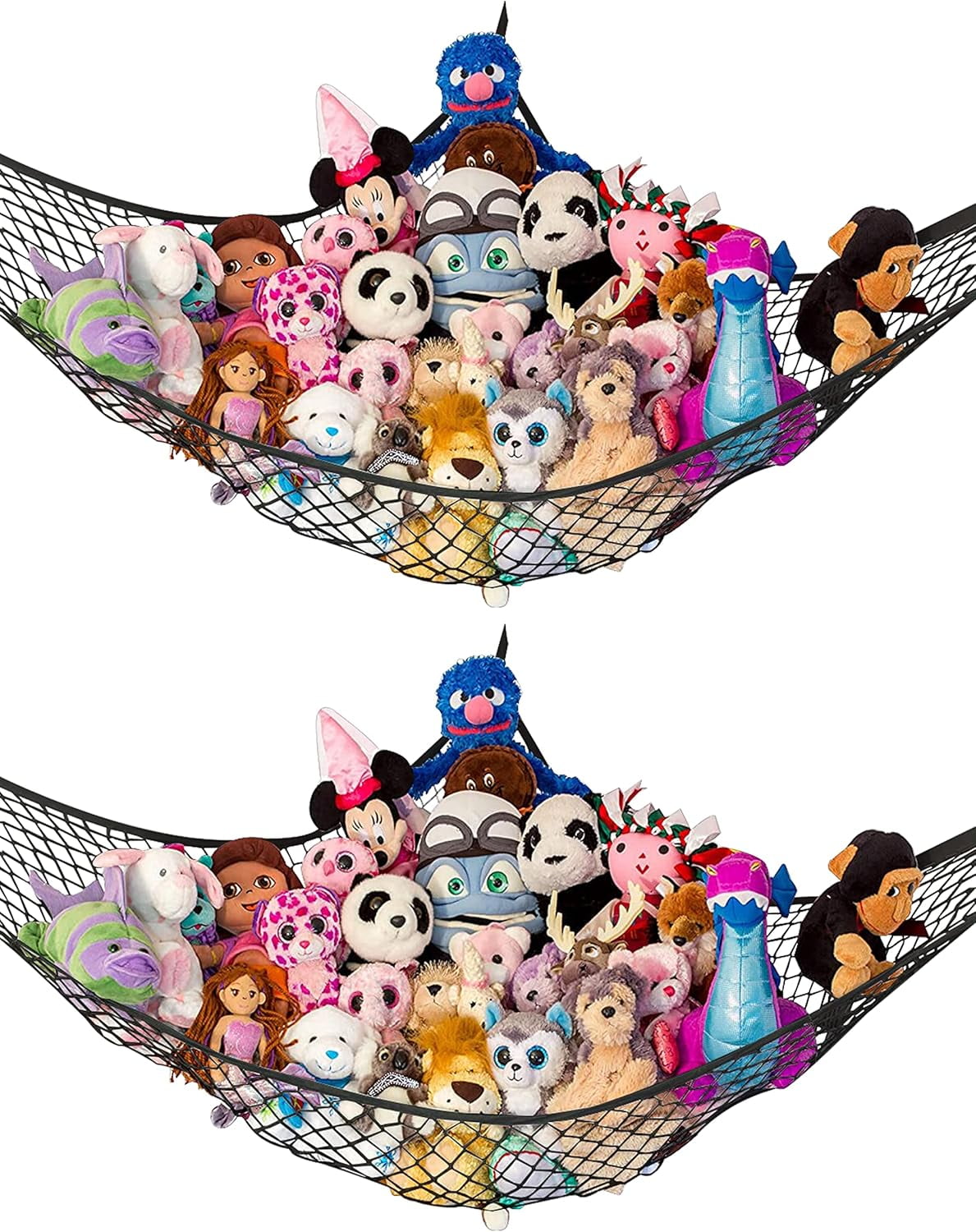 Stuffed Animal Hammock, 2 Pack | Corner Hanging Organizer, Toy Storage ...