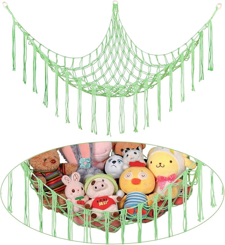 Stuffed Animal Hammock Corner, Hand-knitted Large Plushie Net Toy ...