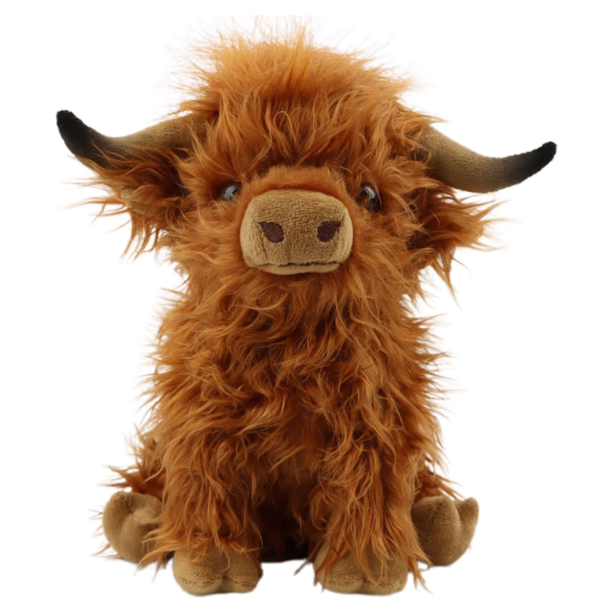 10inch Realistic Highland Cow Plush Stuffed Animal Toy, Cuddly Farm ...