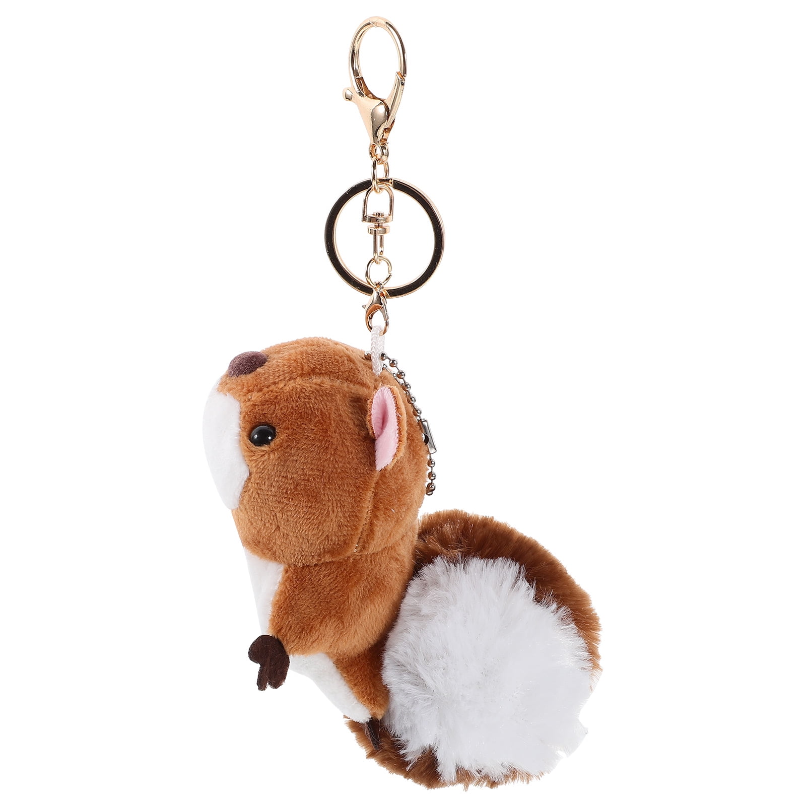 Stuffed Animal Keychain Cartoon Squirrel Doll Key Ring Lovely Plush ...