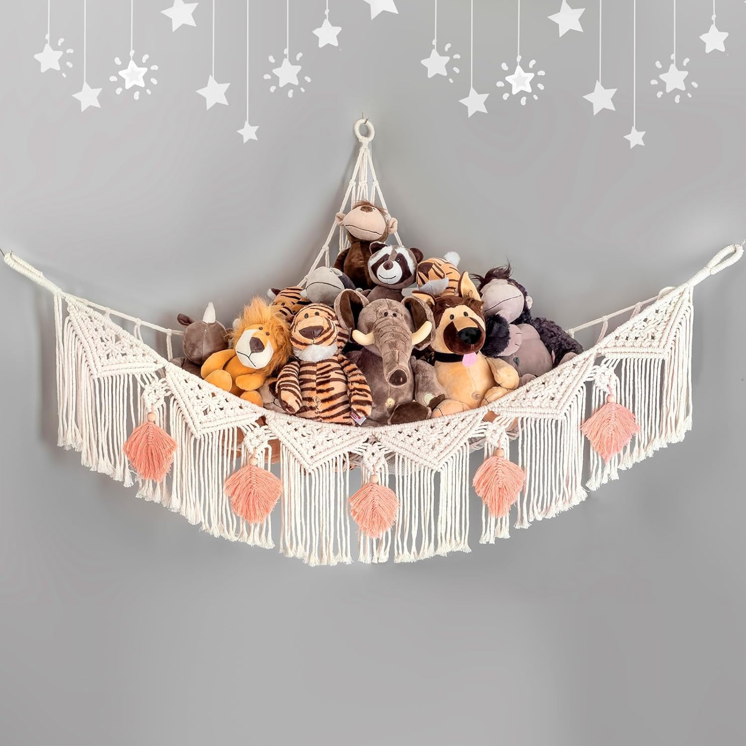 Stuffed Animal Net or Hammock Macrame Large Corner Netting Toy Storage ...