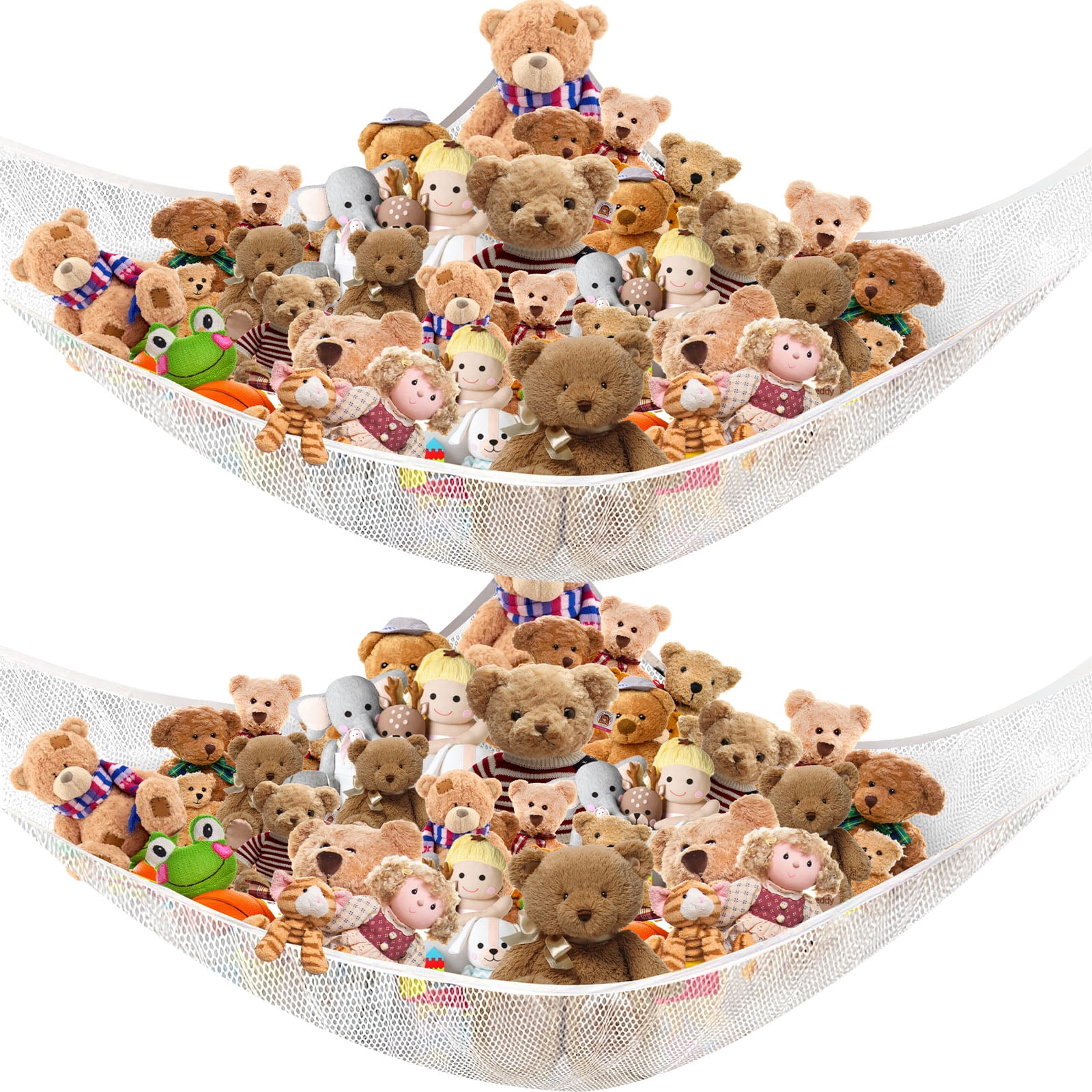 Homyfort Stuffed Animal Net Hammock, 2 Pack Large Corner Hanging ...