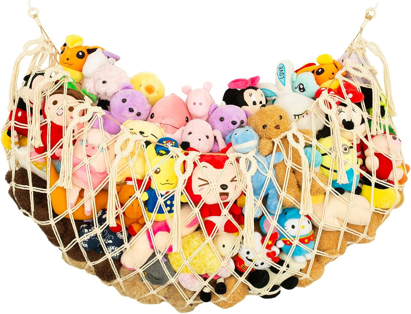 Stuffed Animal Net or Hammock for Flat Wall Mounted Handmade Macrame ...