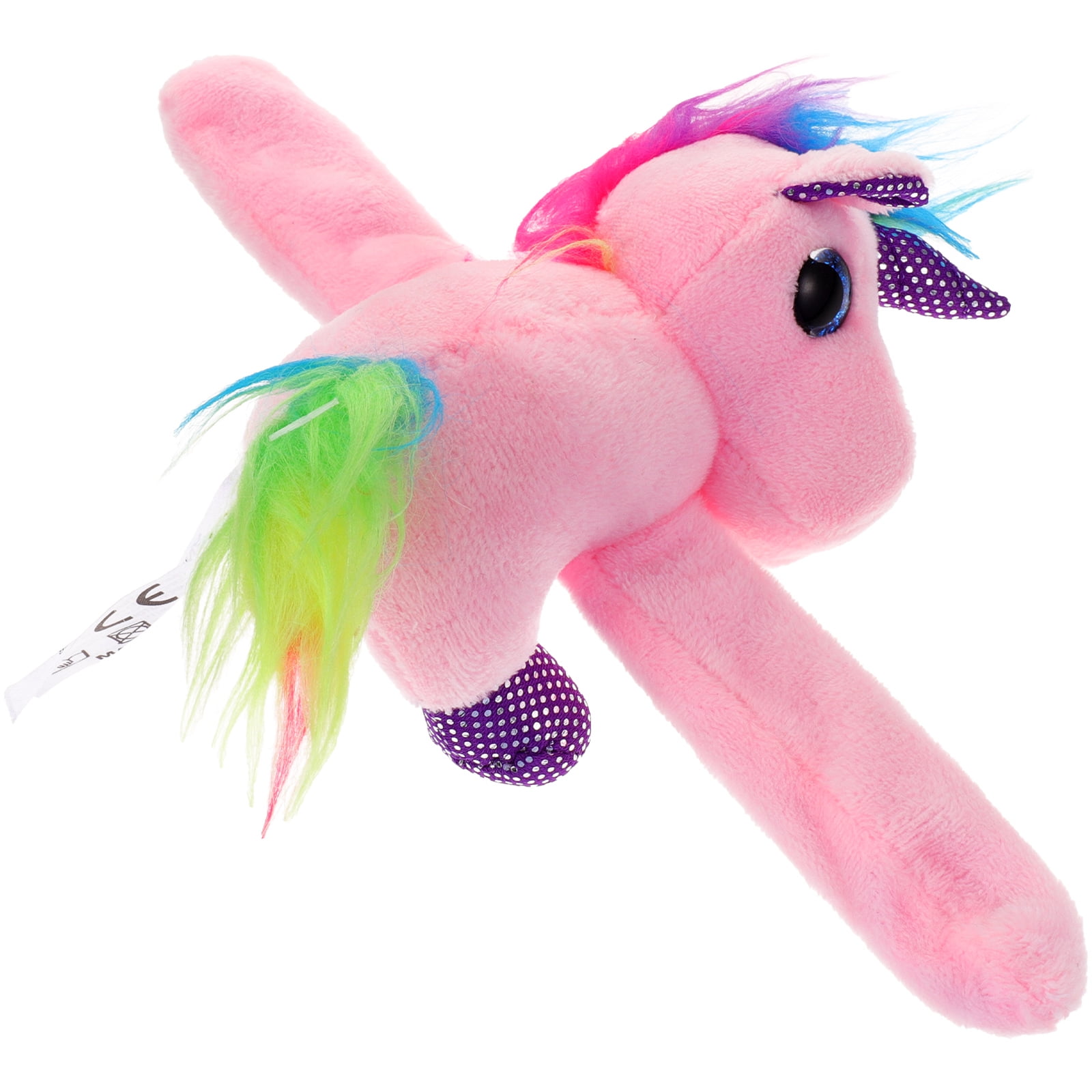 Plush Unicorn Slap Bracelet Hugger Stuffed Animal Snap Wristbands Furry Unicorn Wrist Cuffs ...