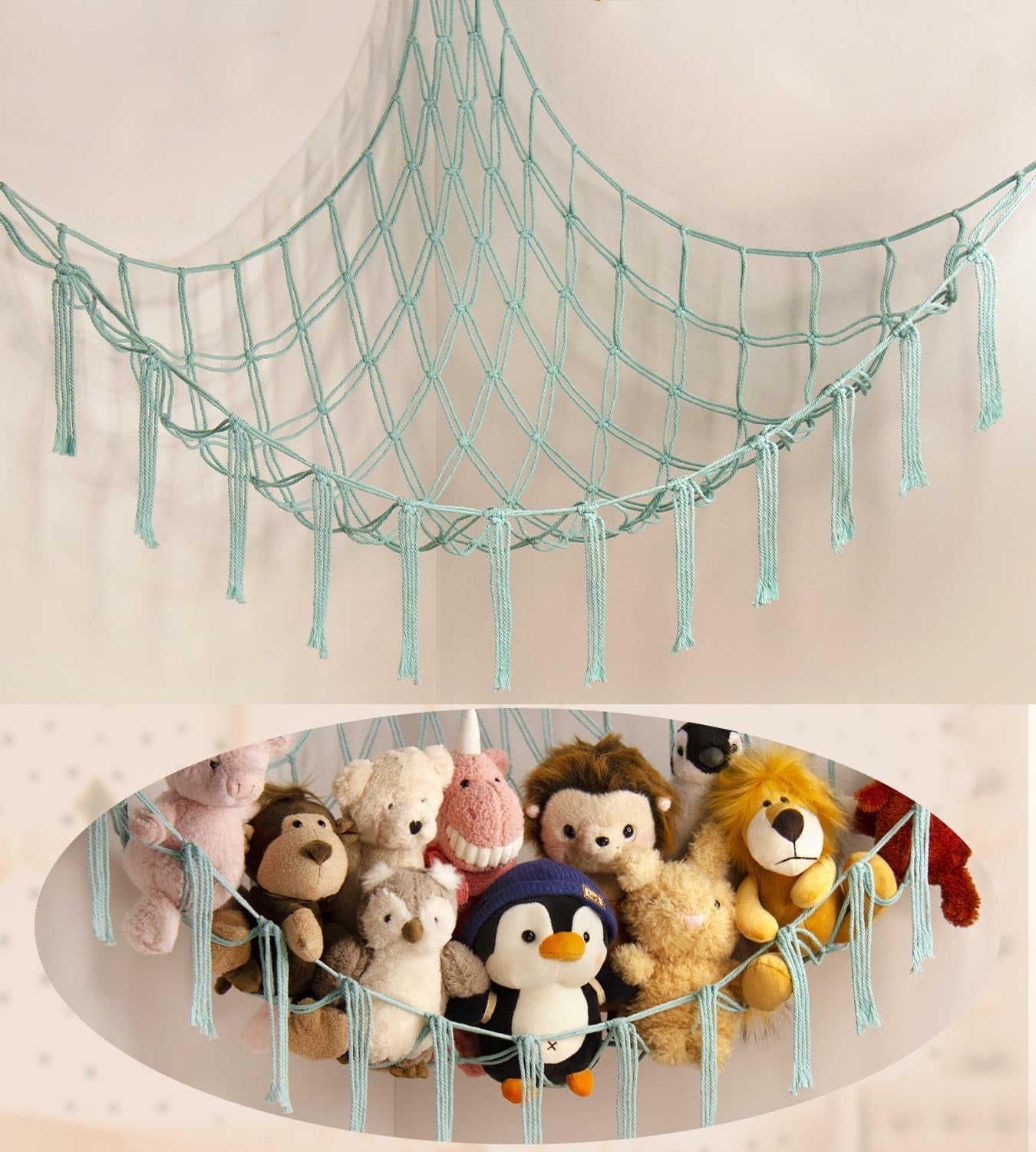 Stuffed Animal Storage Hammock or Net Corner - Large Toy Hammock Net ...