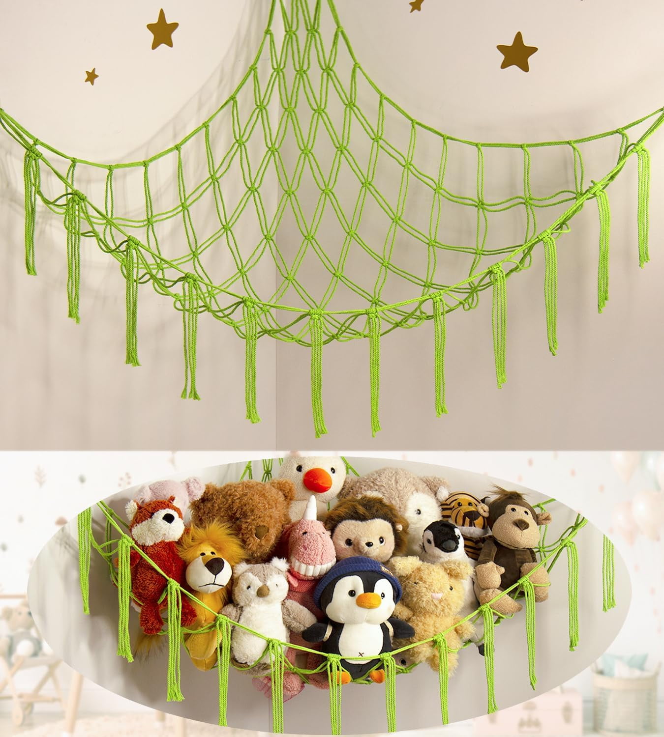 Stuffed Animal Storage Hammock or Net Corner - Large Toy Hammock Net ...