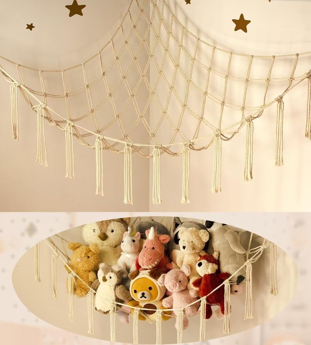 Stuffed Animal Storage Hammock or Net Corner - Large Toy Hammock Net ...