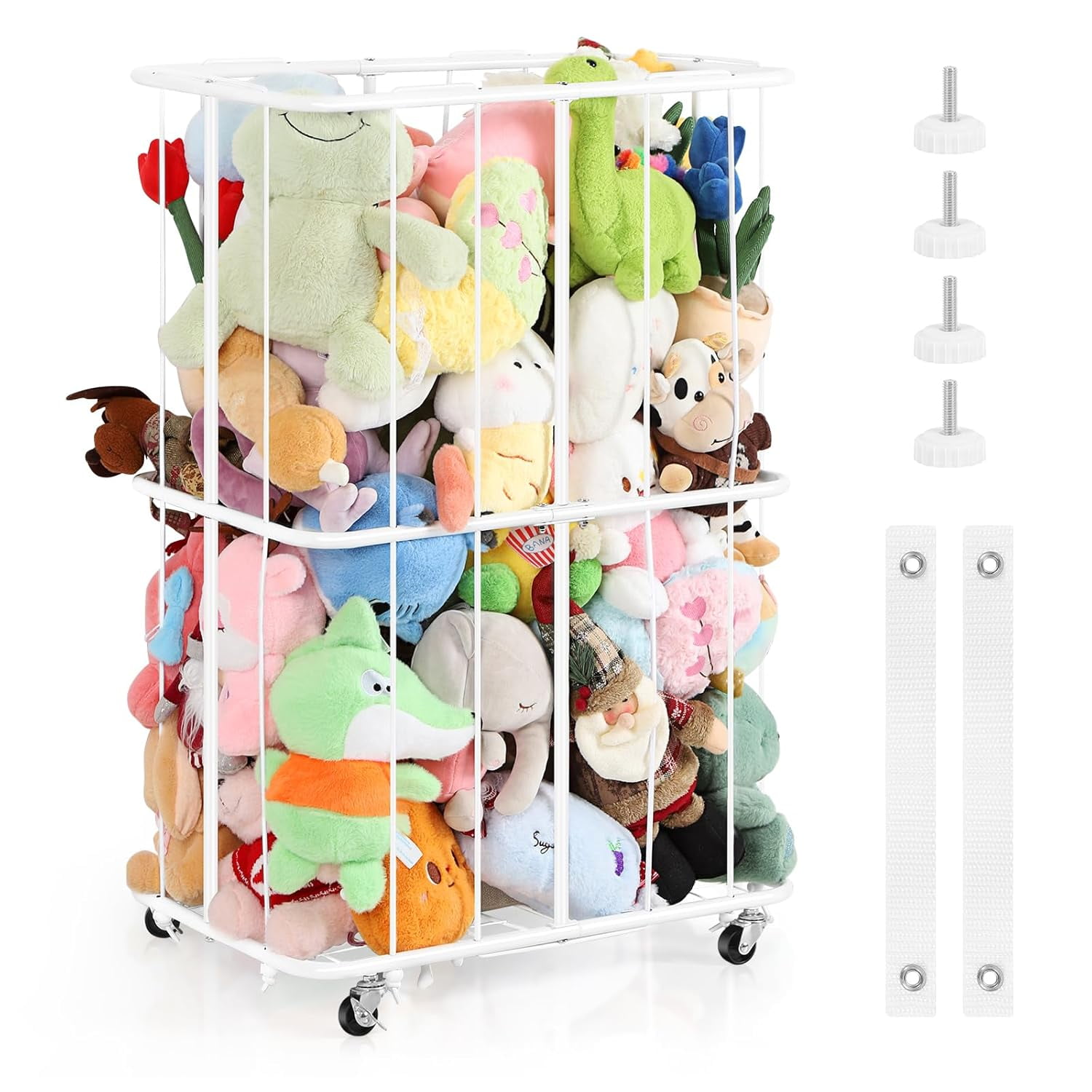 Stuffed Animal Storage Plush Toy Organizer Rolling Stuffed Animal ...
