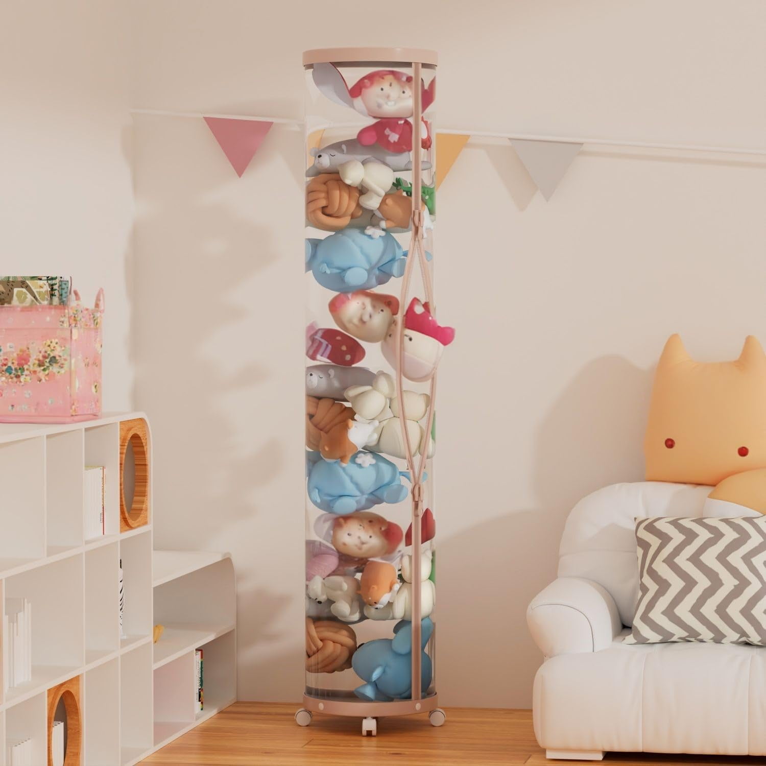 Stuffed Animal Storage Toy Organizer - Clear Toy Storage Bucket - Doll ...