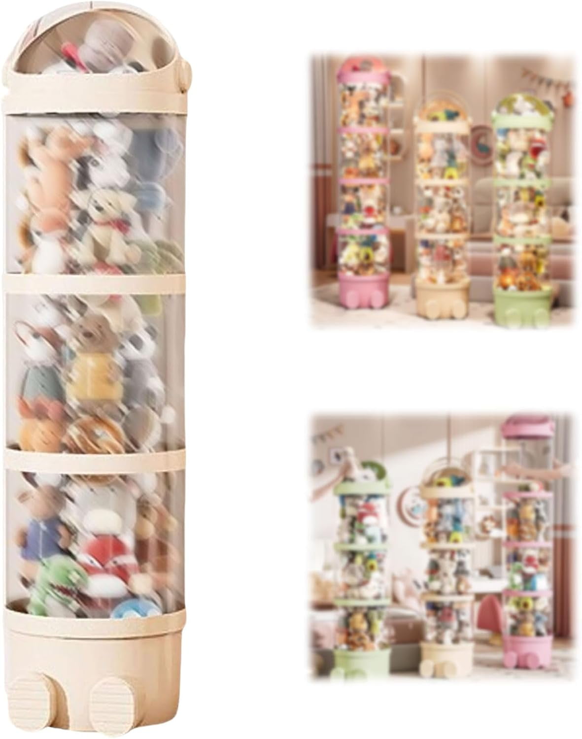 Stuffed Animal Storage Tube with Button, Toy Storage Tube, Vertical ...