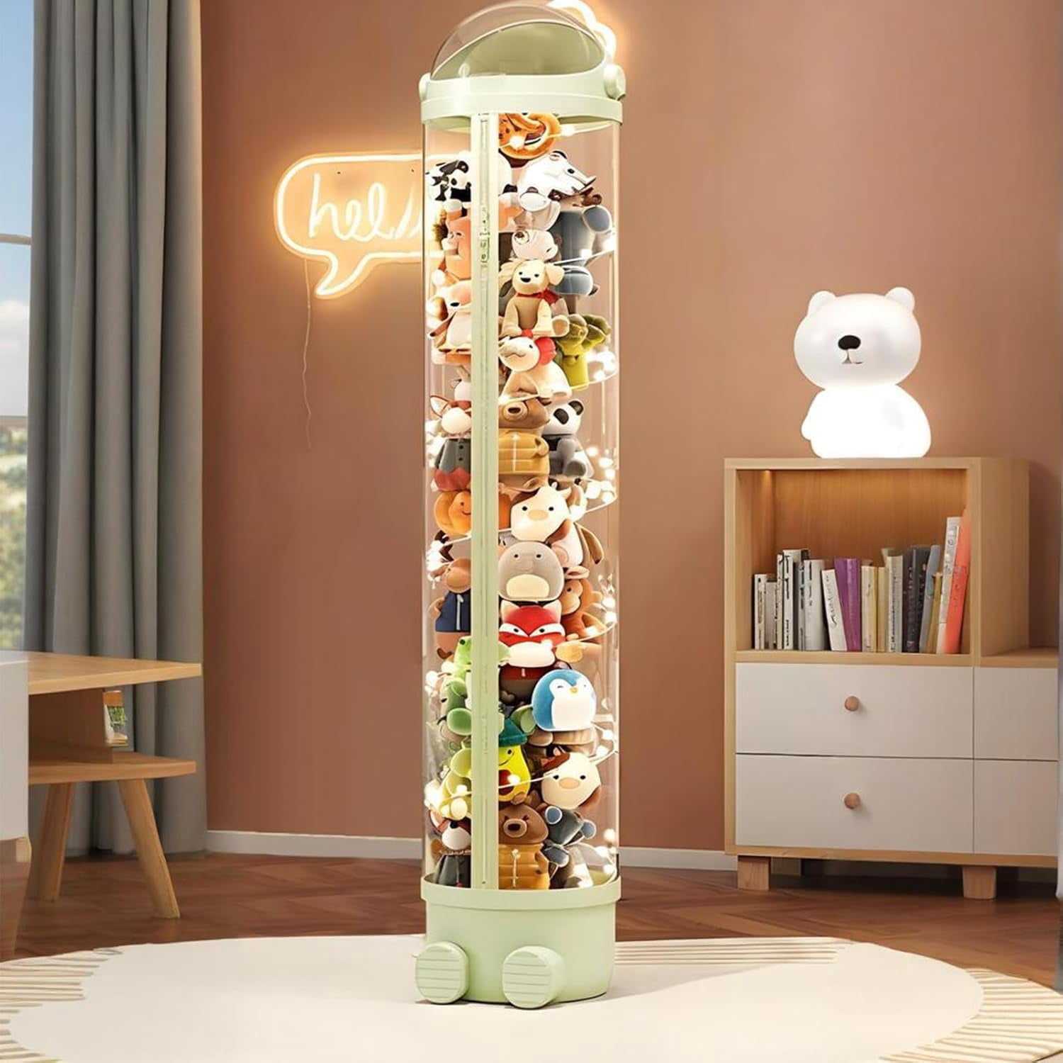 Stuffed Animal Storage Tube, Toy Storage Tube, Clear Toy Organizer with ...