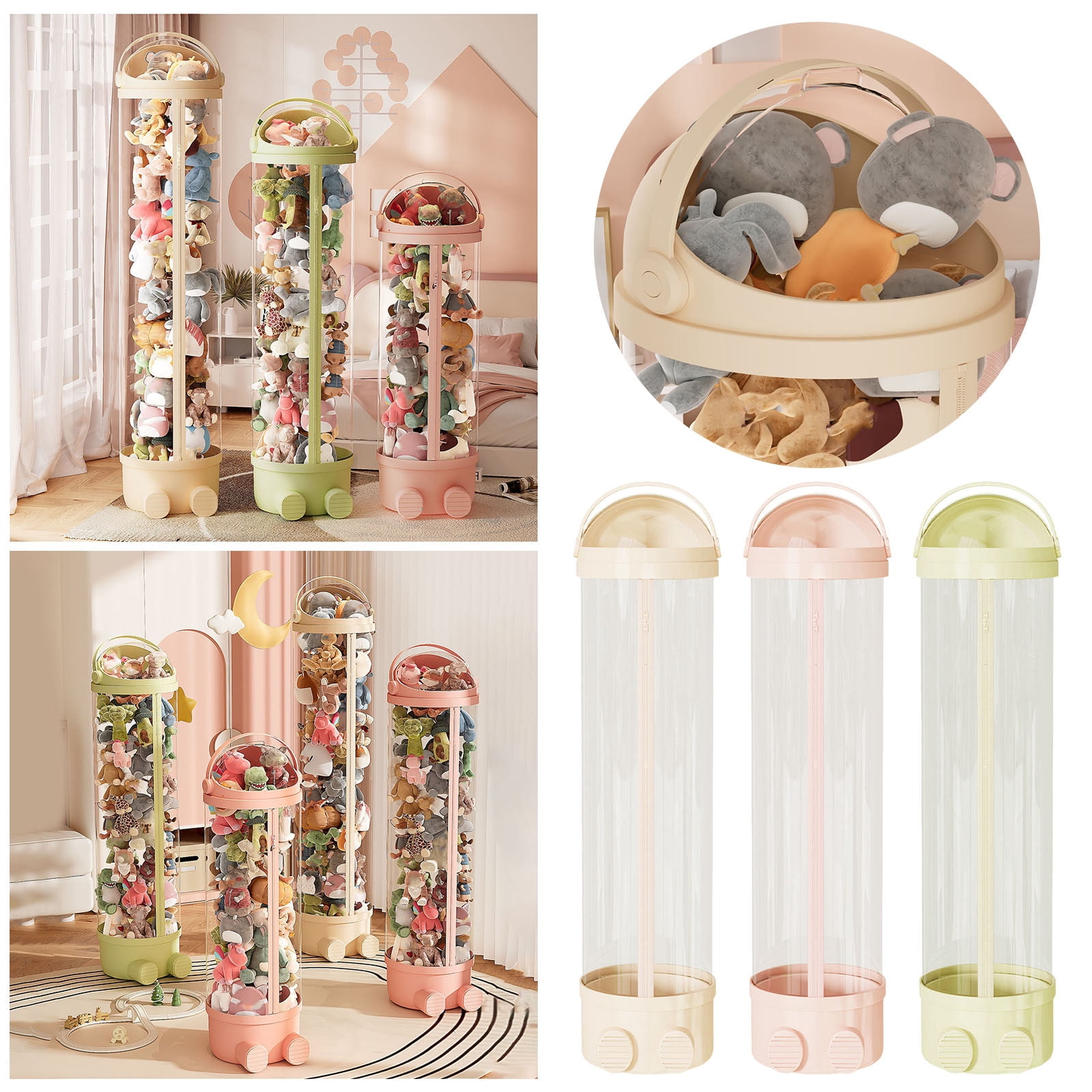 Stuffed Animal Storage Tube With Zipper With Lid 44.1 Inch, Vertical ...