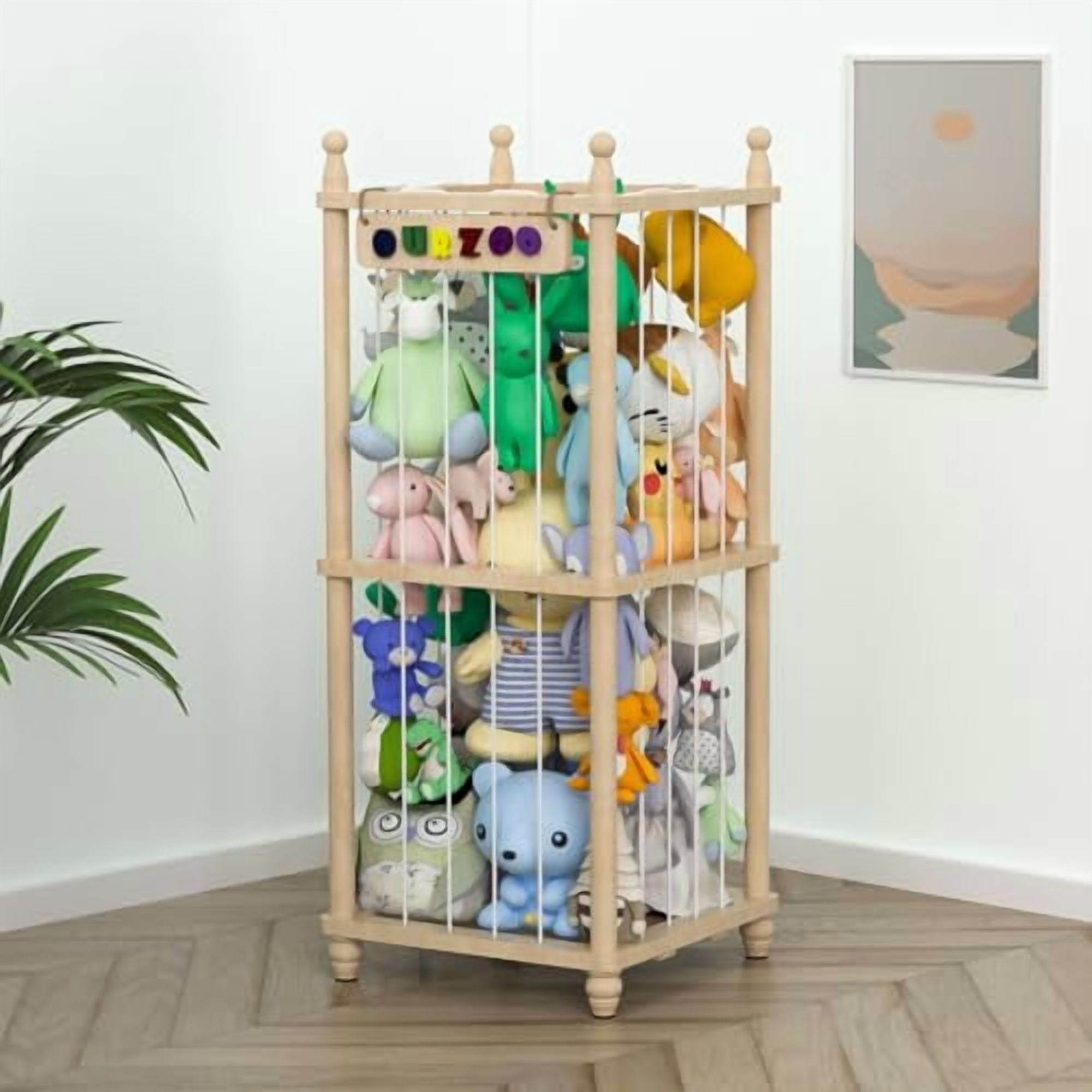 Stuffed Animal Storage, Wood Stuffed Animal Zoo Storage,3D Zoo Plaque ...