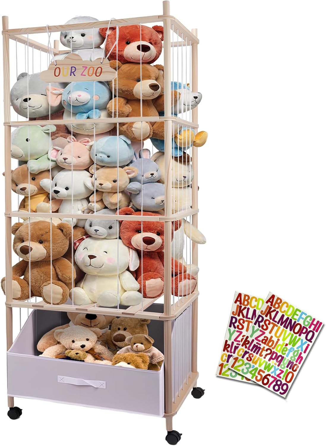 Stuffed Animal Storage, Wood Stuffed Animal Zoo Storage, Plush Toy Wood ...
