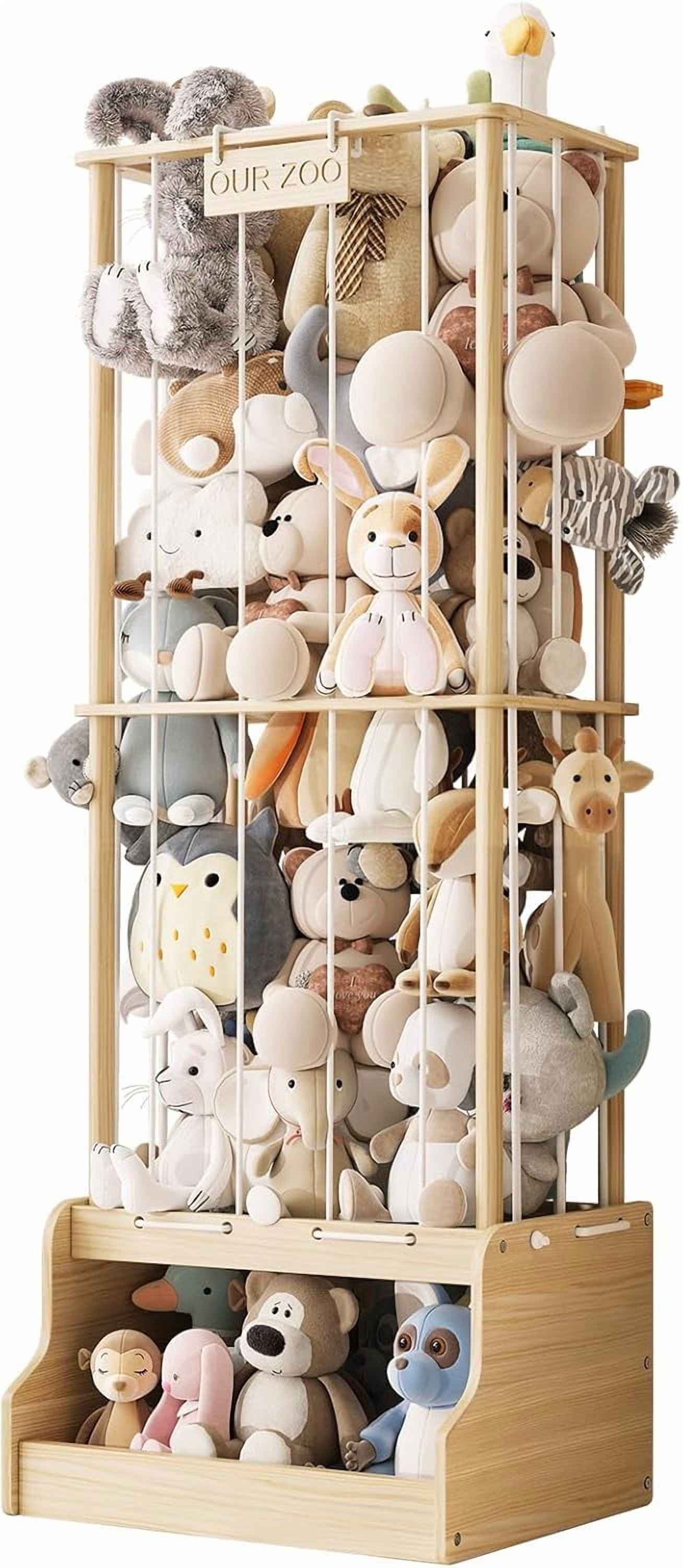 Stuffed Animal Storage, Wood Stuffed Animal Zoo with Toy Chest ...