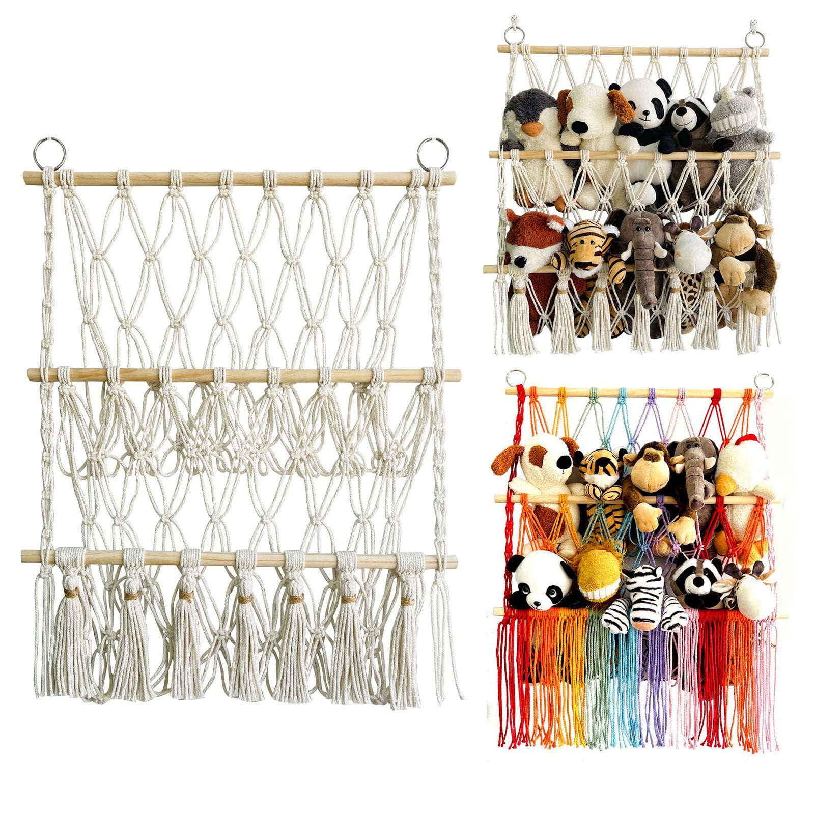Stuffed Animal Toy Net Hammock - 2 Layer Wall Hanging Organizer Easy ...