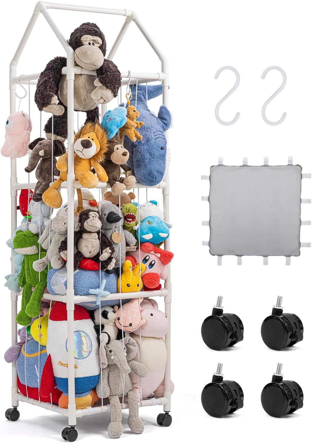 Stuffed Animal Zoo Storage, Extra Large Stuffed Animal Holder with Dust ...