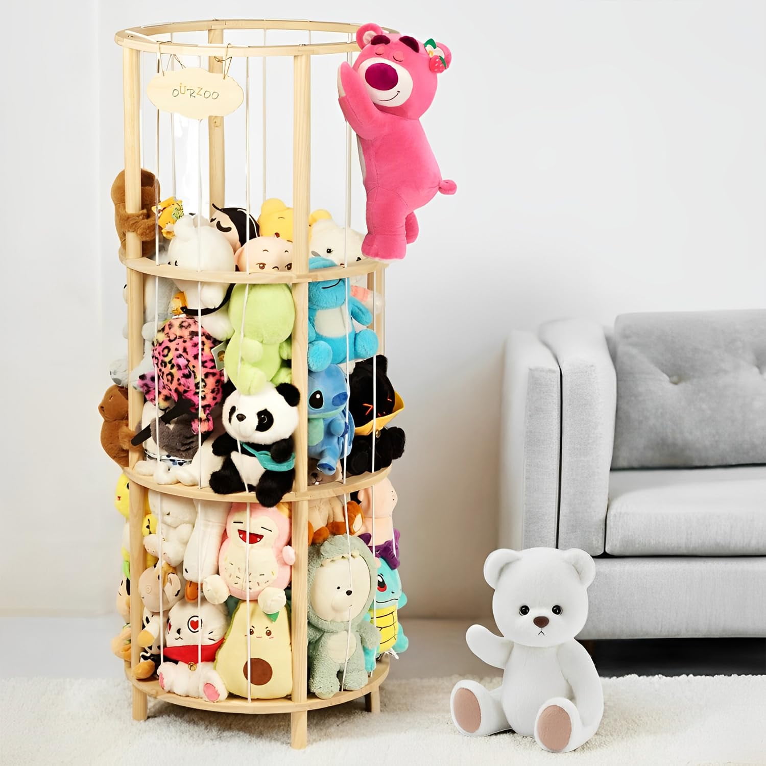 Stuffed Animal Zoo Storage Extra Large Wooden Stuffed Animal Holder ...