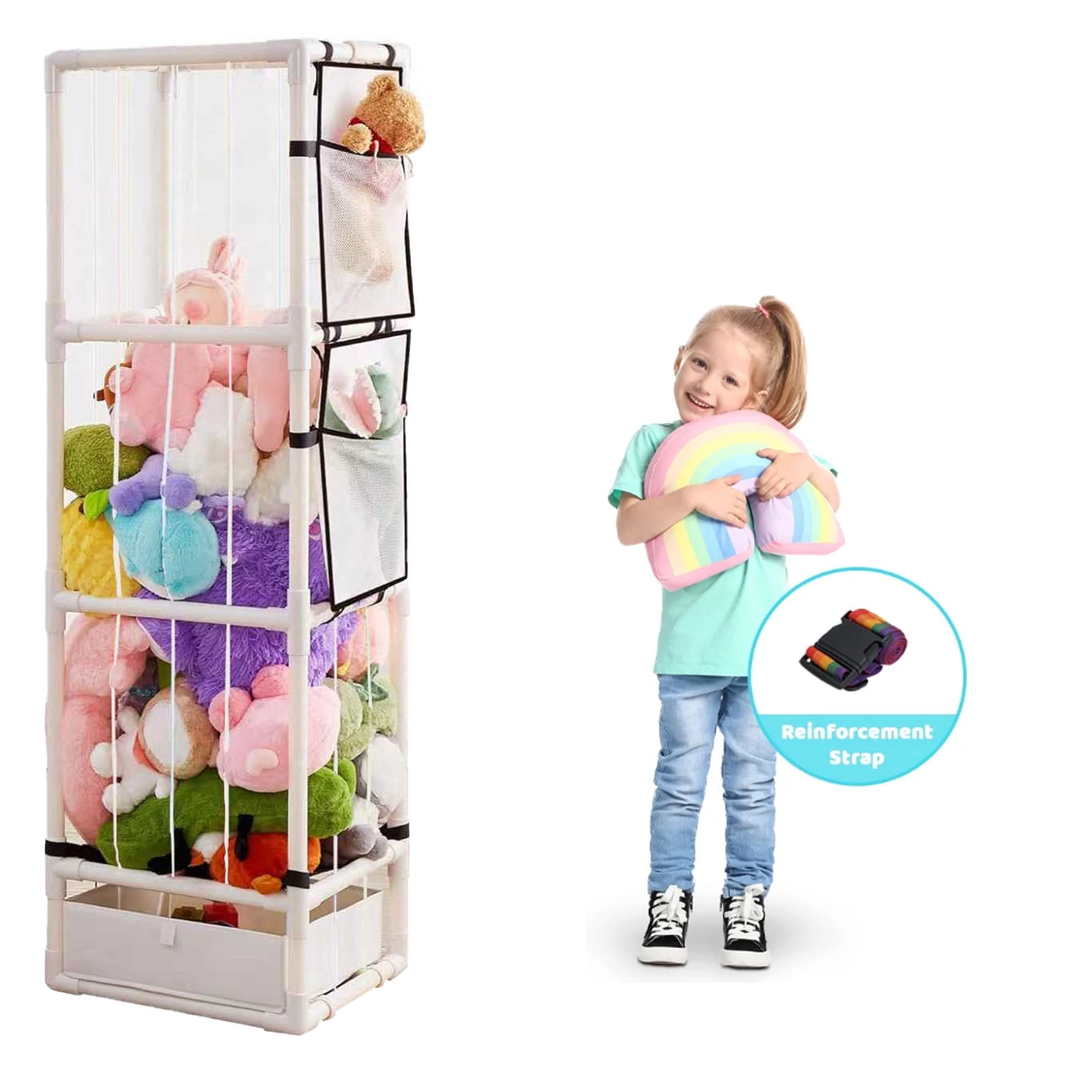 Stuffed Animal Zoo Storage Pre-Assemble PVC Toy Storage Organizer ...