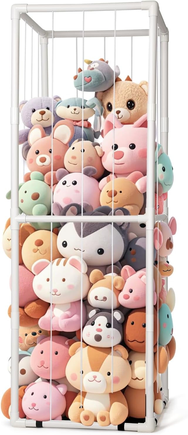 Stuffed Animal Zoo Storage - Tall PVC Material Toy Organizer with ...