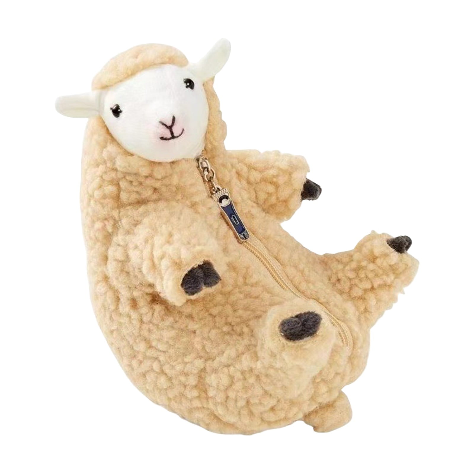 Stuffed Animals Plush Toys Plush Sheep Pillow With Zipper Pocket Cozy ...
