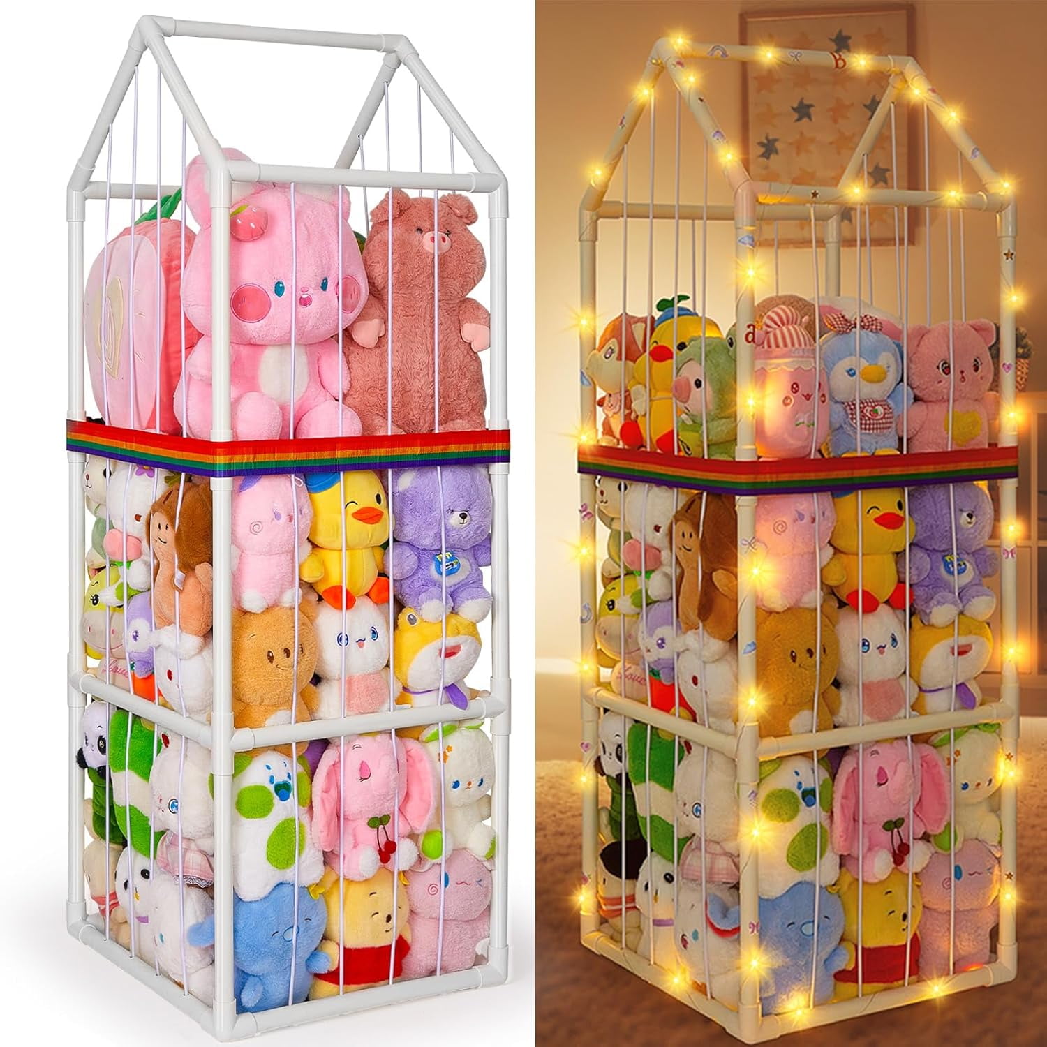 Stuffed Animals Storage Zoo Plushies Toy Storage Organizer PVC Stuffed ...