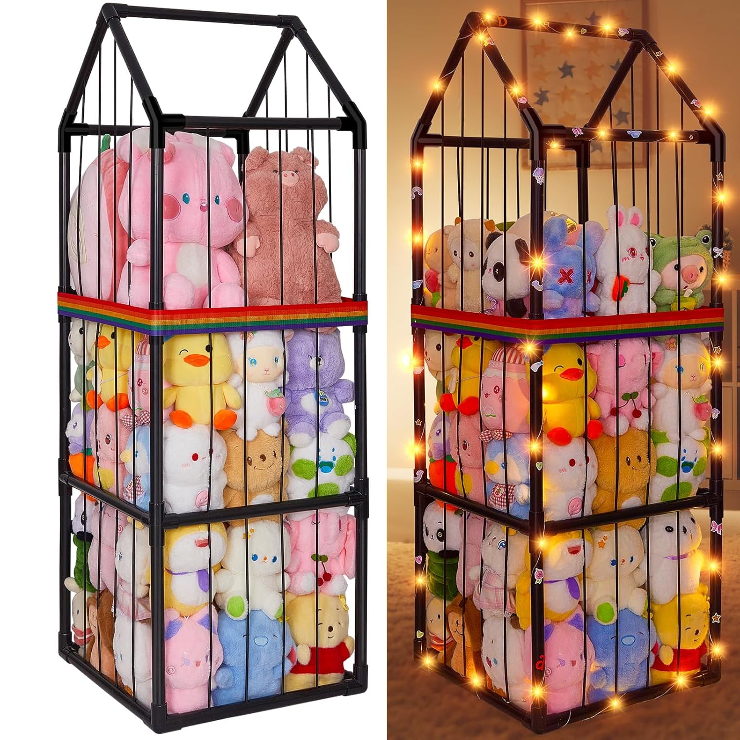 Stuffed Animals Storage Zoo Toy Storage Organizer Unicorn Castle PVC ...