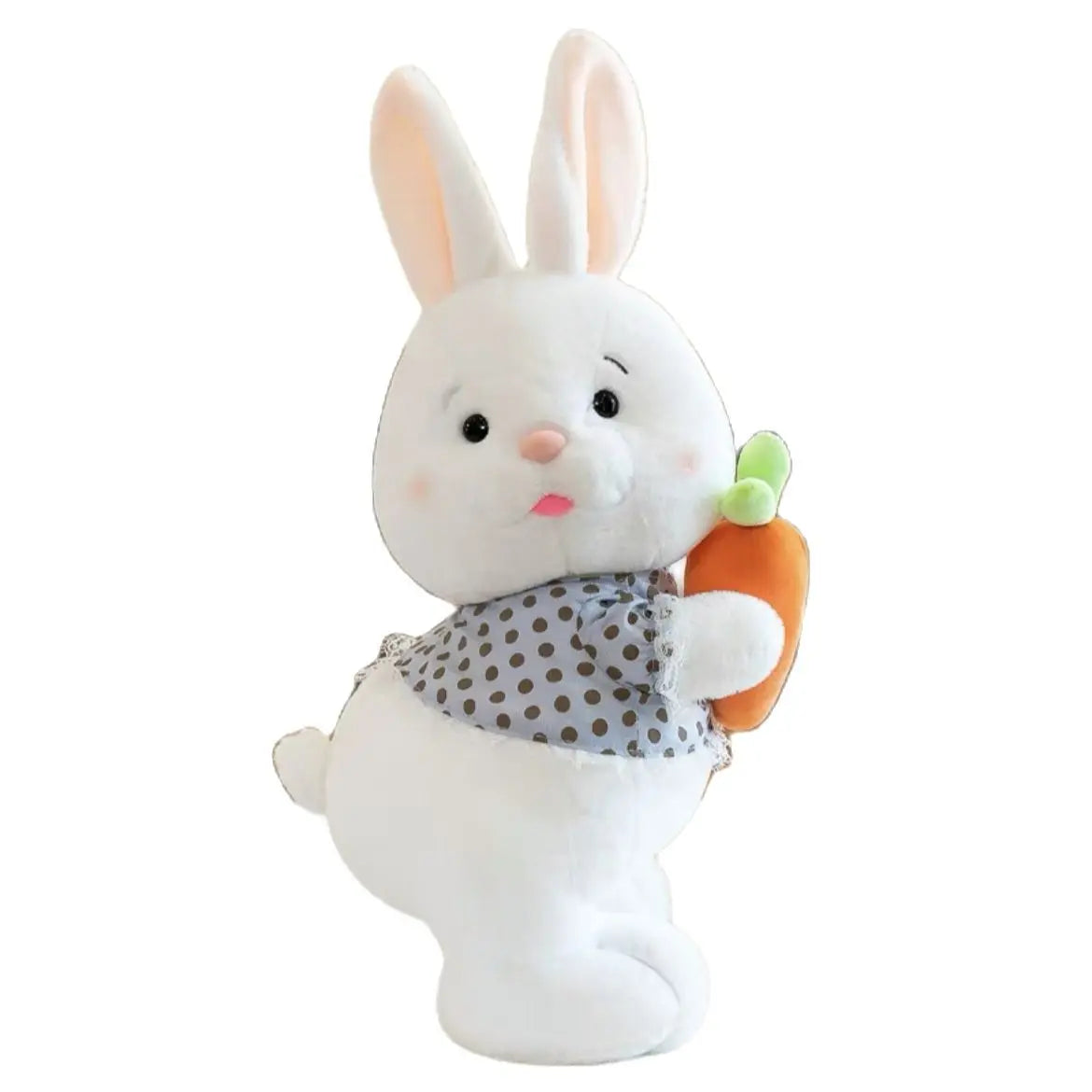 Stuffed Carrot White Rabbit Plush Toy Stuffed Dot Dressing Bunny Kids ...