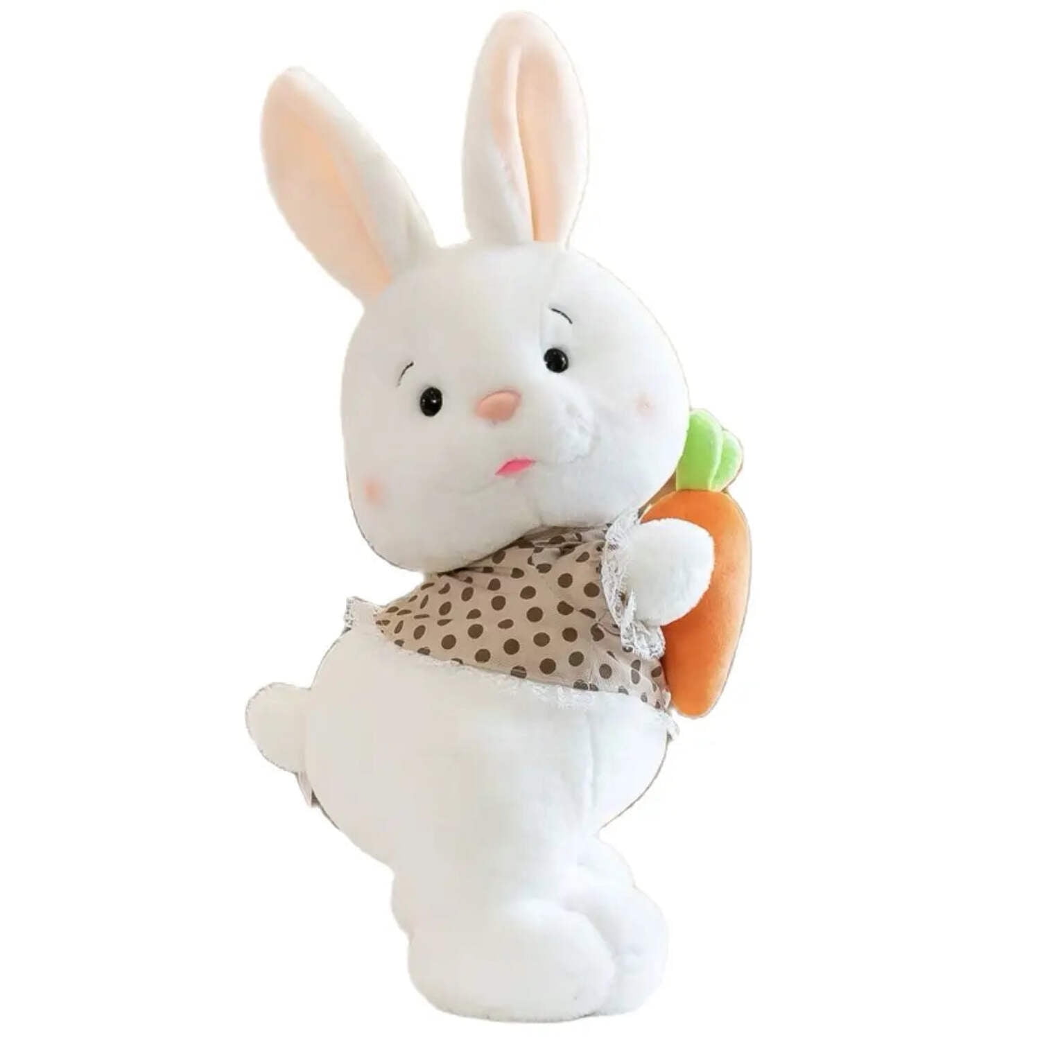 Stuffed Carrot White Rabbit Plush Toy Stuffed Dot Dressing Bunny Kids ...