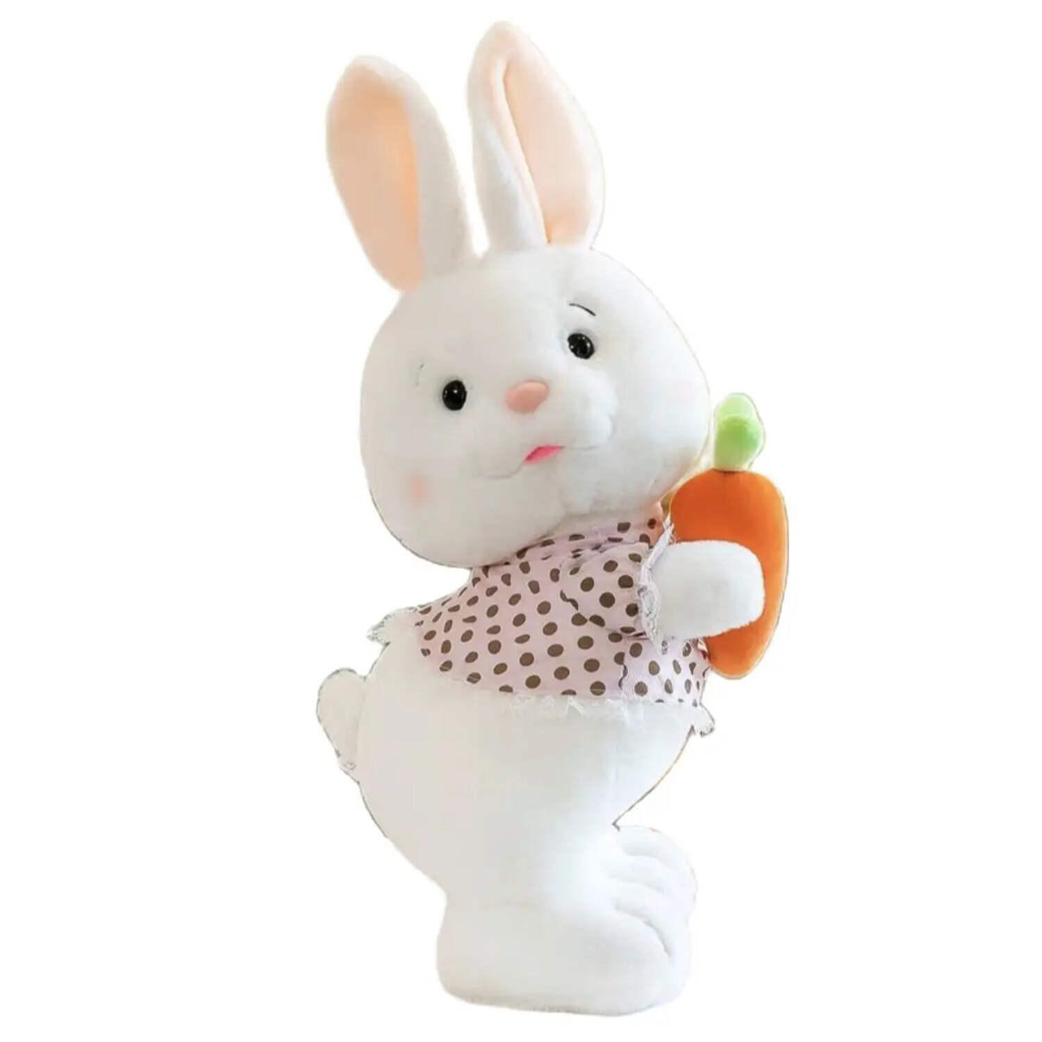Stuffed Carrot White Rabbit Plush Toy Stuffed Dot Dressing Bunny Kids ...