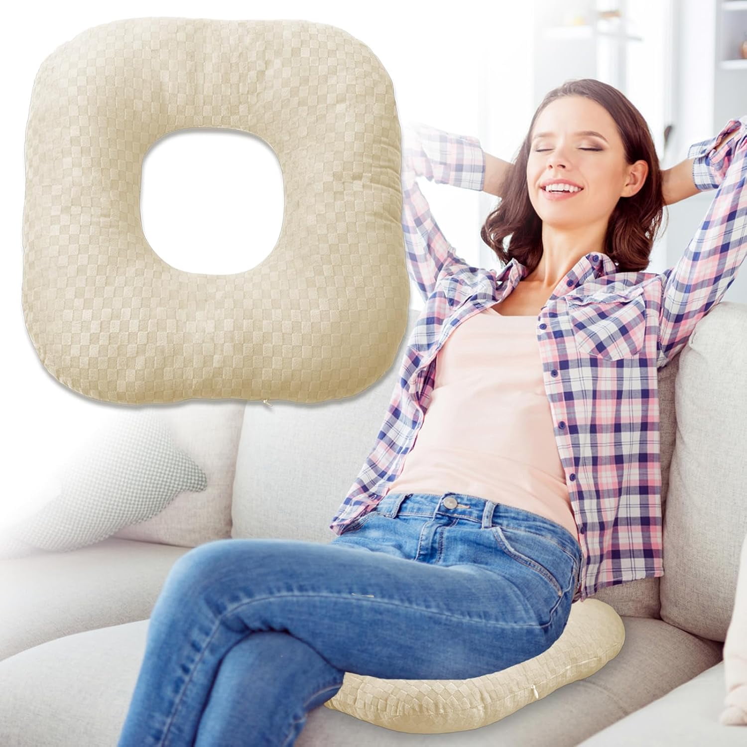 Stuffed Donut Pillow Seat Cushion | for Tailbone and Coccyx Pain ...
