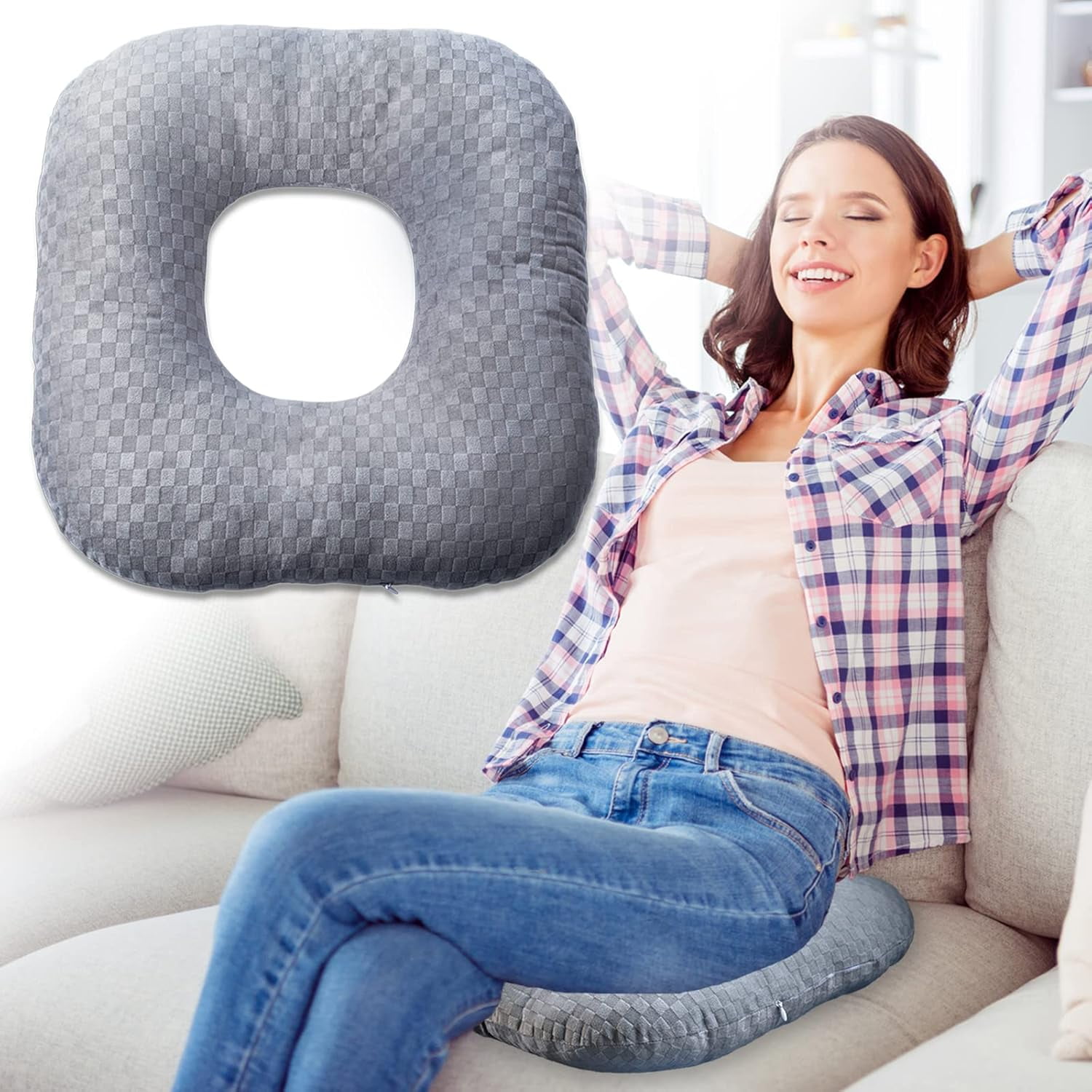 Stuffed Donut Pillow Seat Cushion | for Tailbone and Coccyx Pain ...