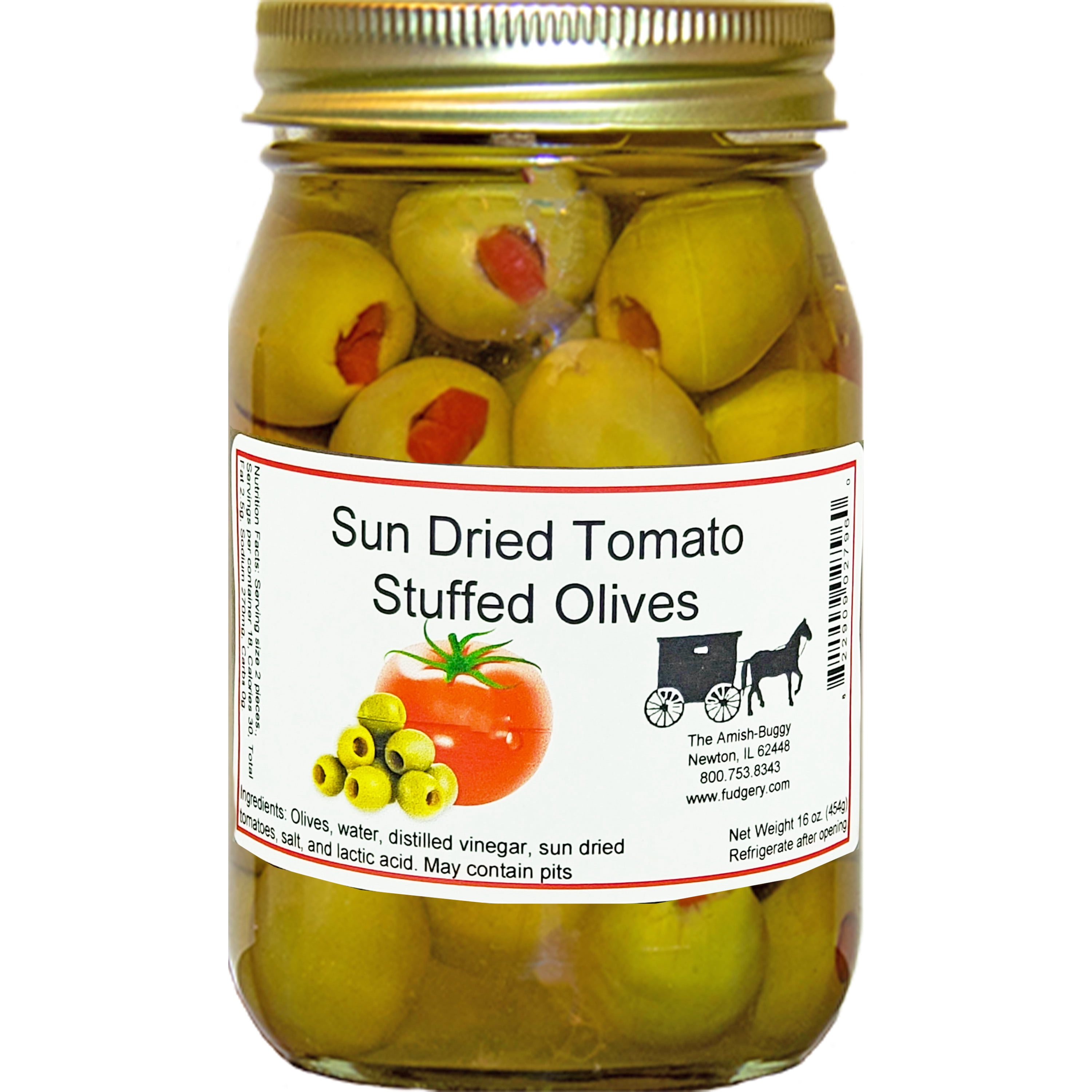 Stuffed Large Olives - Choose Two 16 oz. Jars (Sun Dried Tomato Stuffed ...