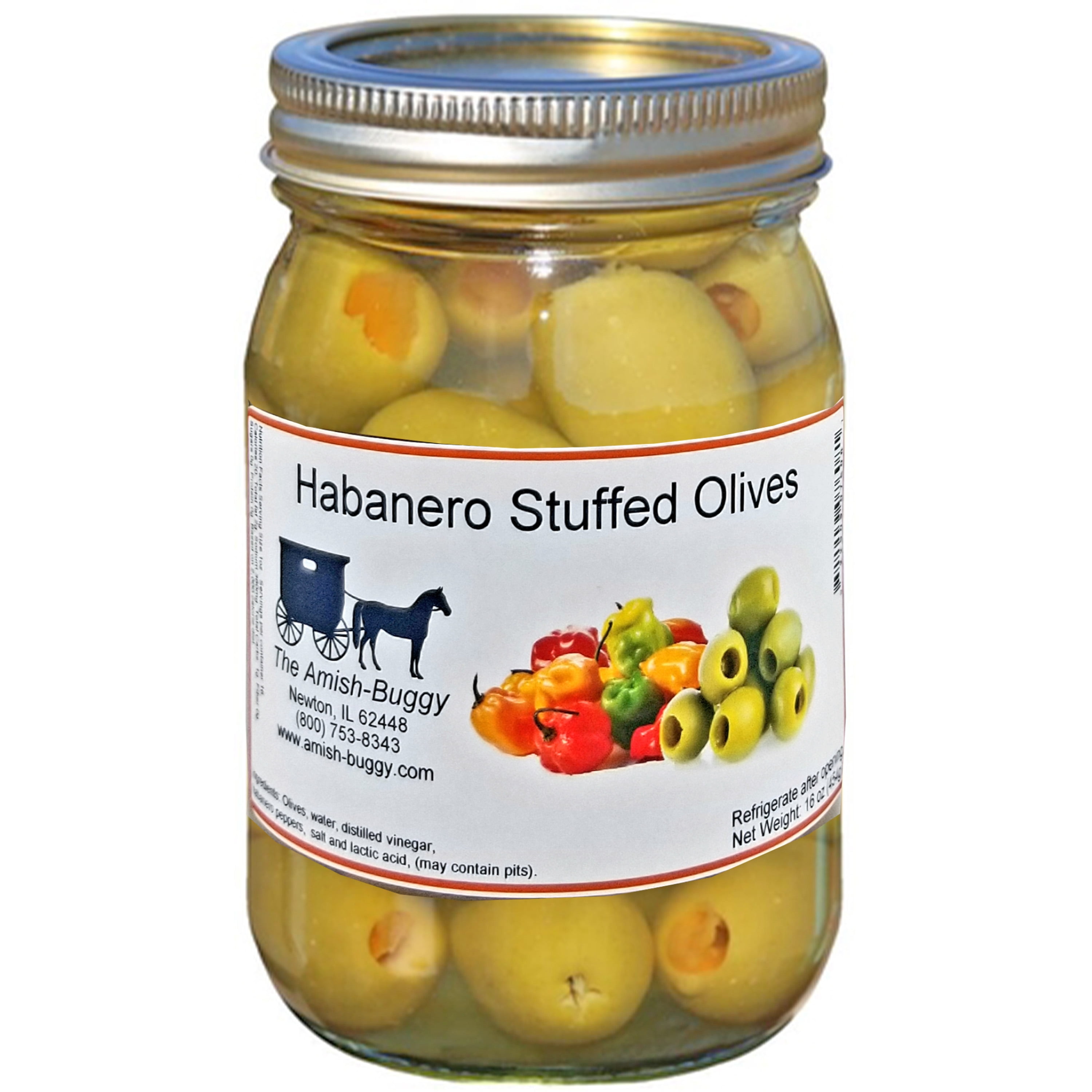 Stuffed Large Olives - Two 16 oz. Jars (Habanero Stuffed Olives ...