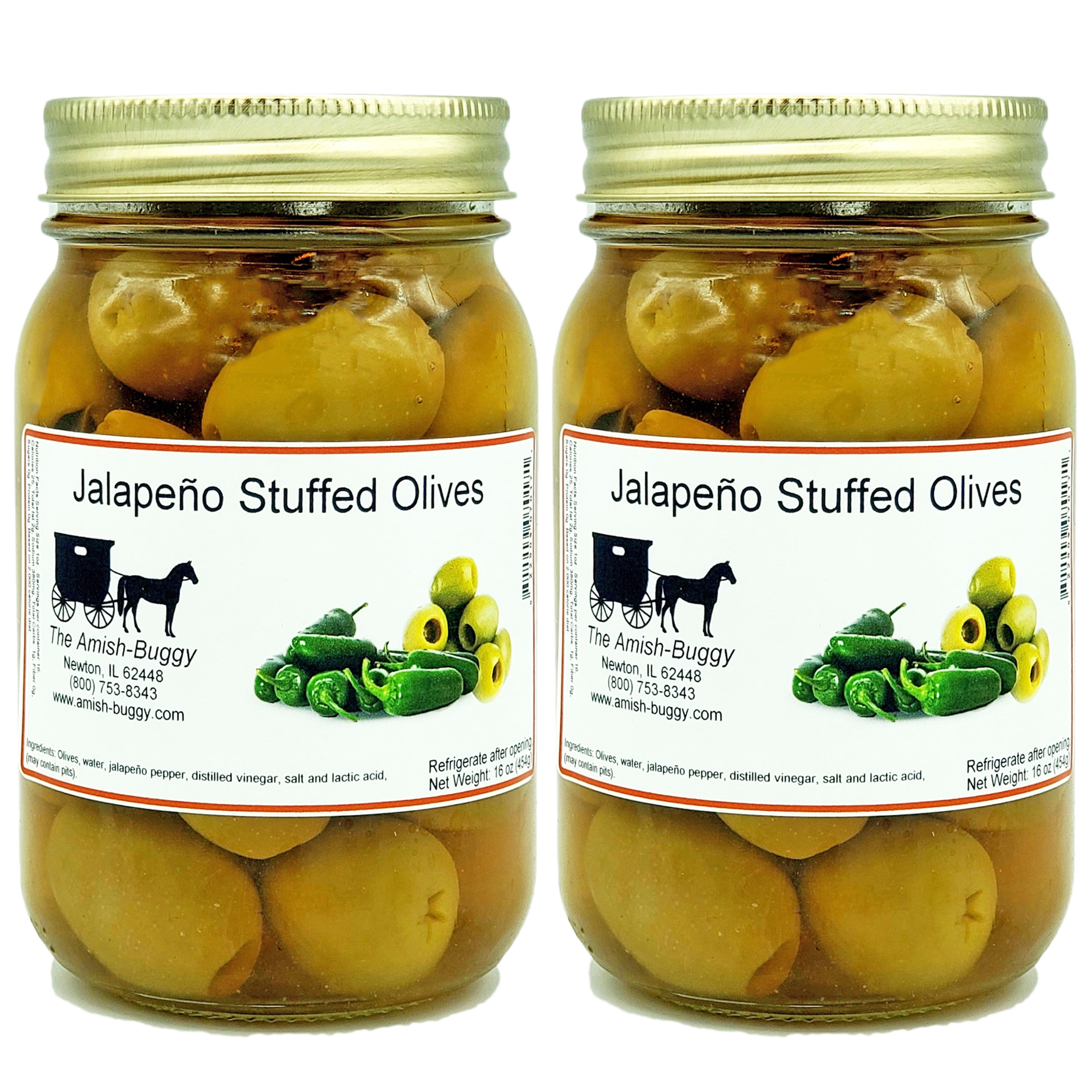 Stuffed Large Olives - Two 16 oz. Jars (Jalapeno Stuffed Olives ...