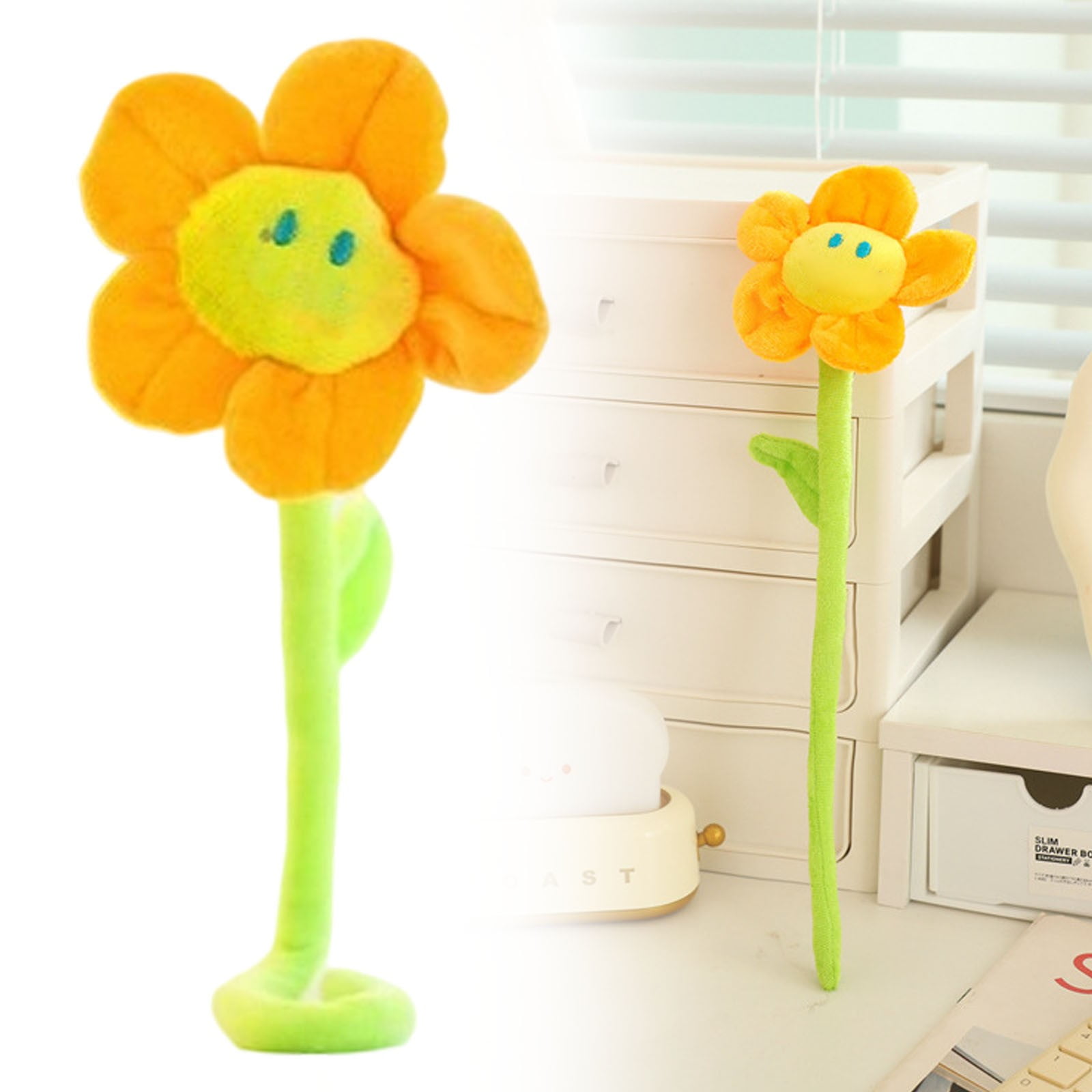 Stuffed Plush Sunflower Bouquet with Bendable Stems, Artificial Flowers ...