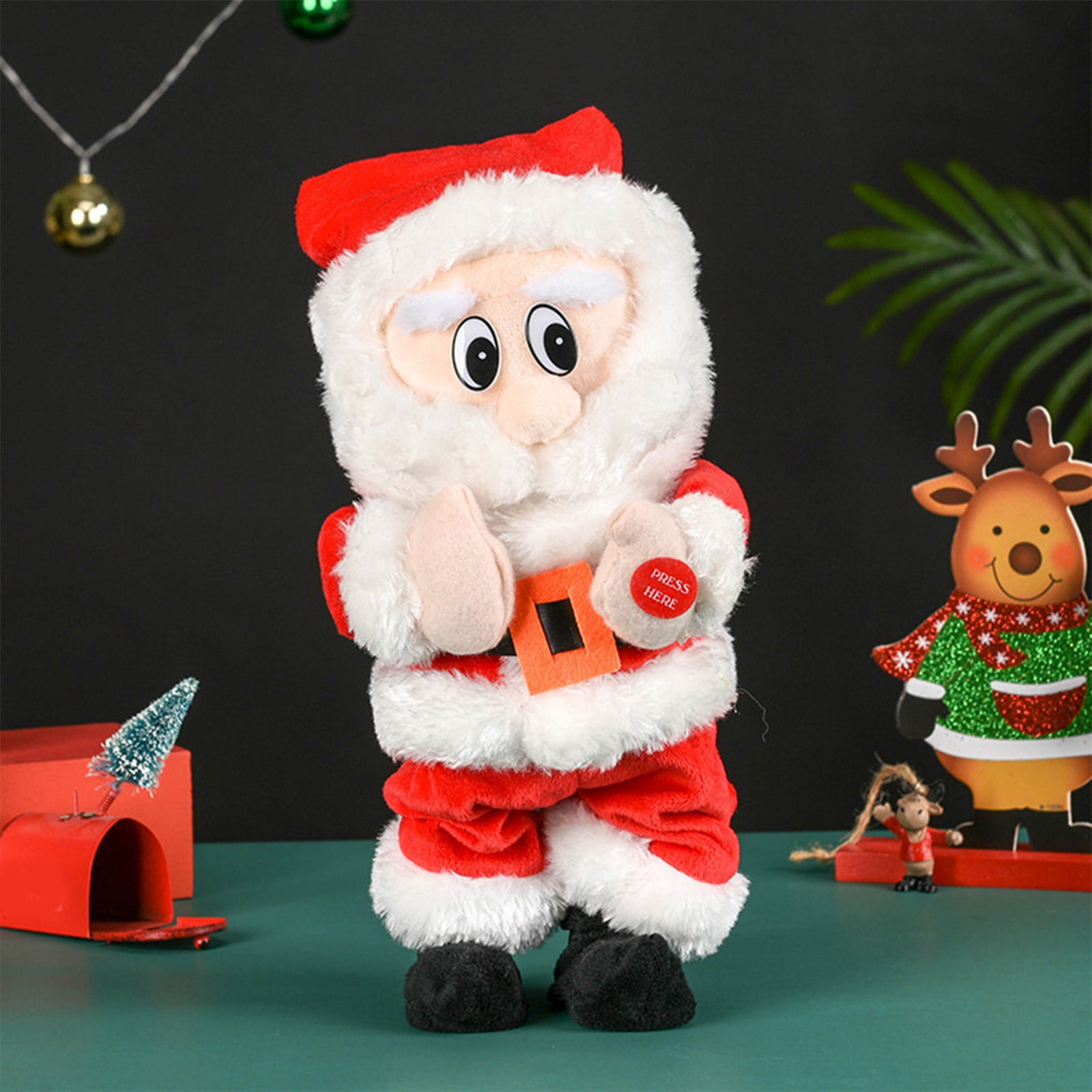 Stuffed Plush Toy, Toys for Ages 3-7, Santa Claus Can Sing and Dance ...