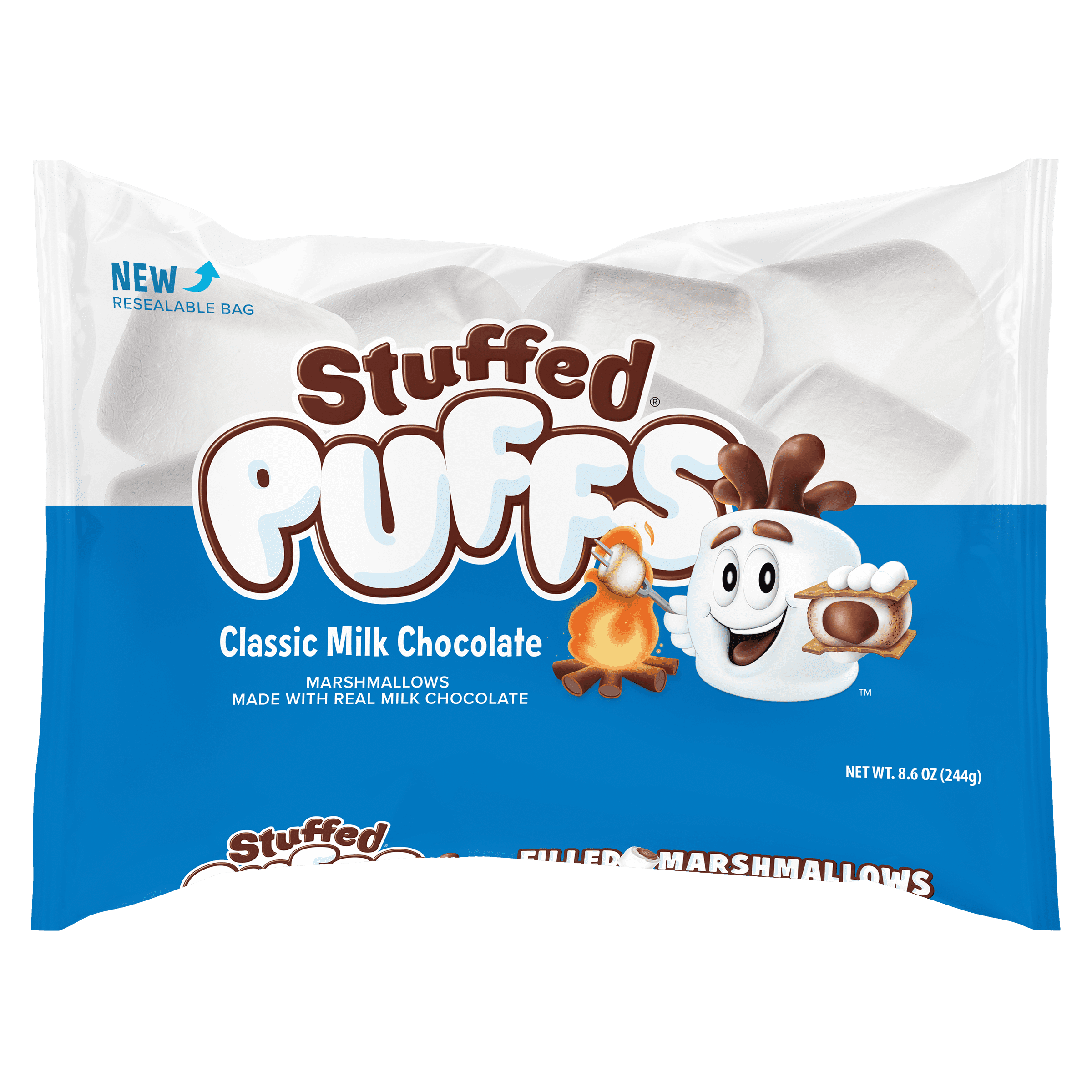 Stuffed Puffs, Chocolate Filled Vanilla Marshmallows, 8.6oz Bag ...