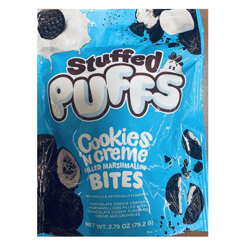 Stuffed Puffs Cookies ‘n Creme Filled Marshmallow bites 2.79 oz bag ...