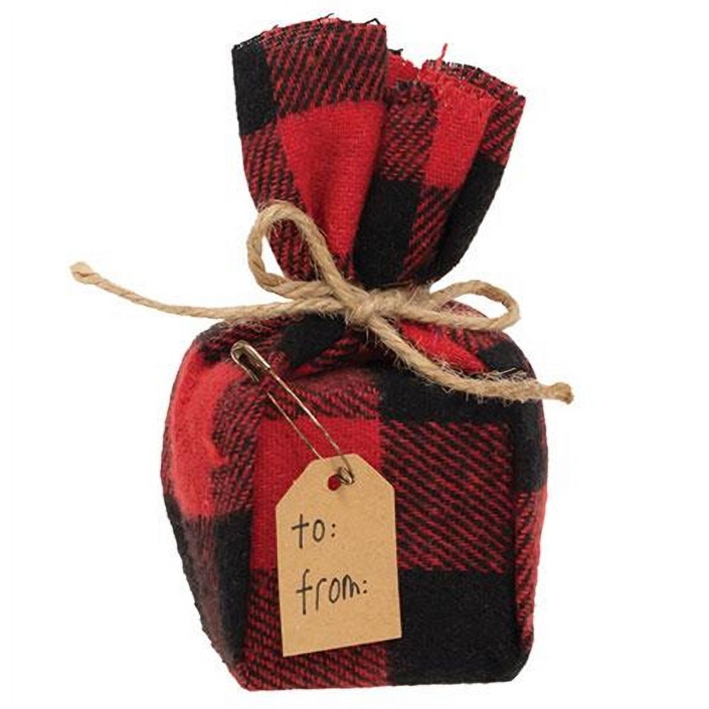 *Stuffed Red & Black Check Christmas Present Sitter - Walmart.com