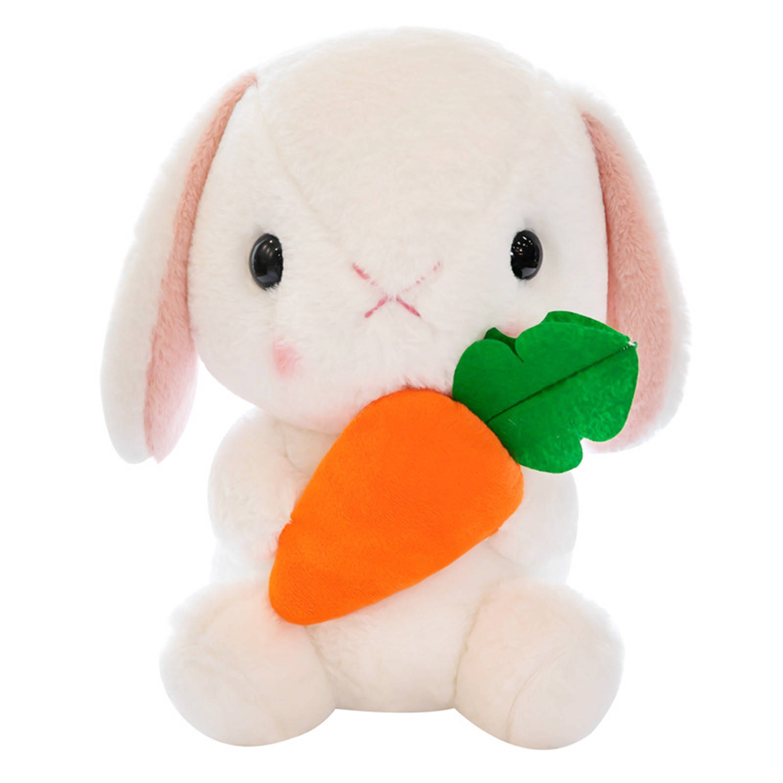 Stuffed White Easter Bunny Animal With Carrot Rabbit Plush Toy Turret ...