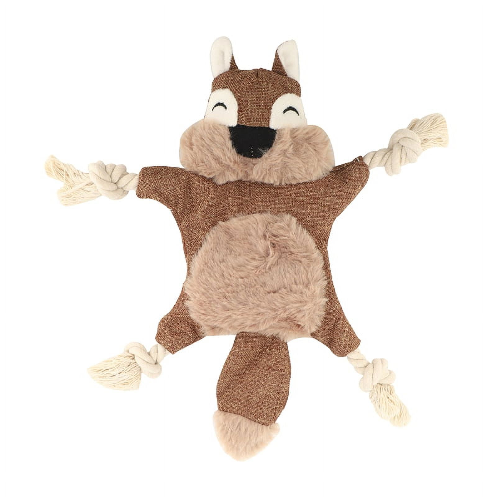 Stuffless Dog Toys for Puppy, Crinkle Squeaky Chew Squirrel Plush Toy ...