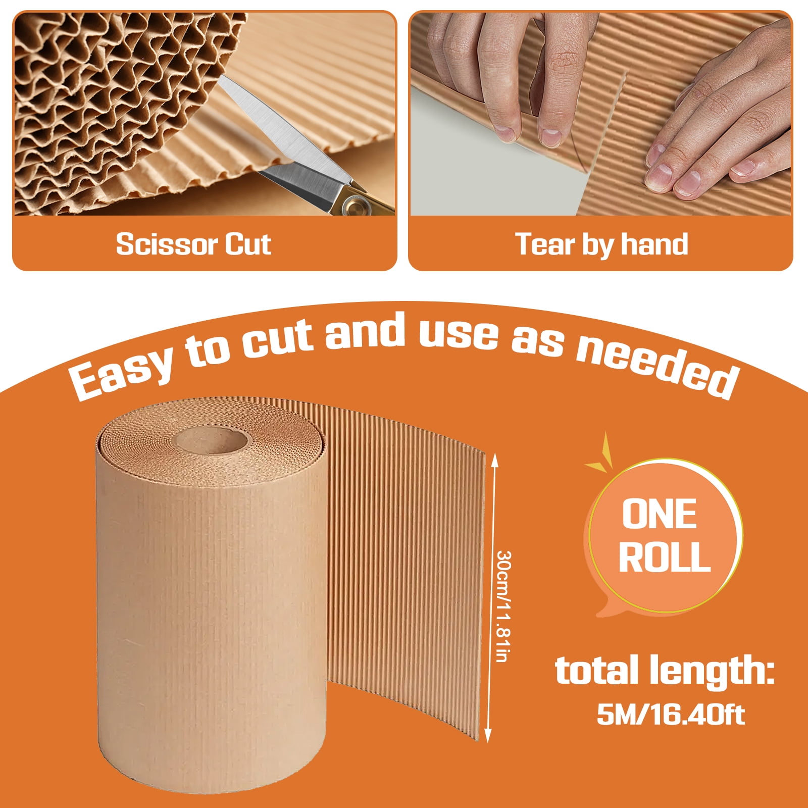 Stuffygreenus 12 Feet x 36 Inch Brown Single-Face Corrugated B Flute ...