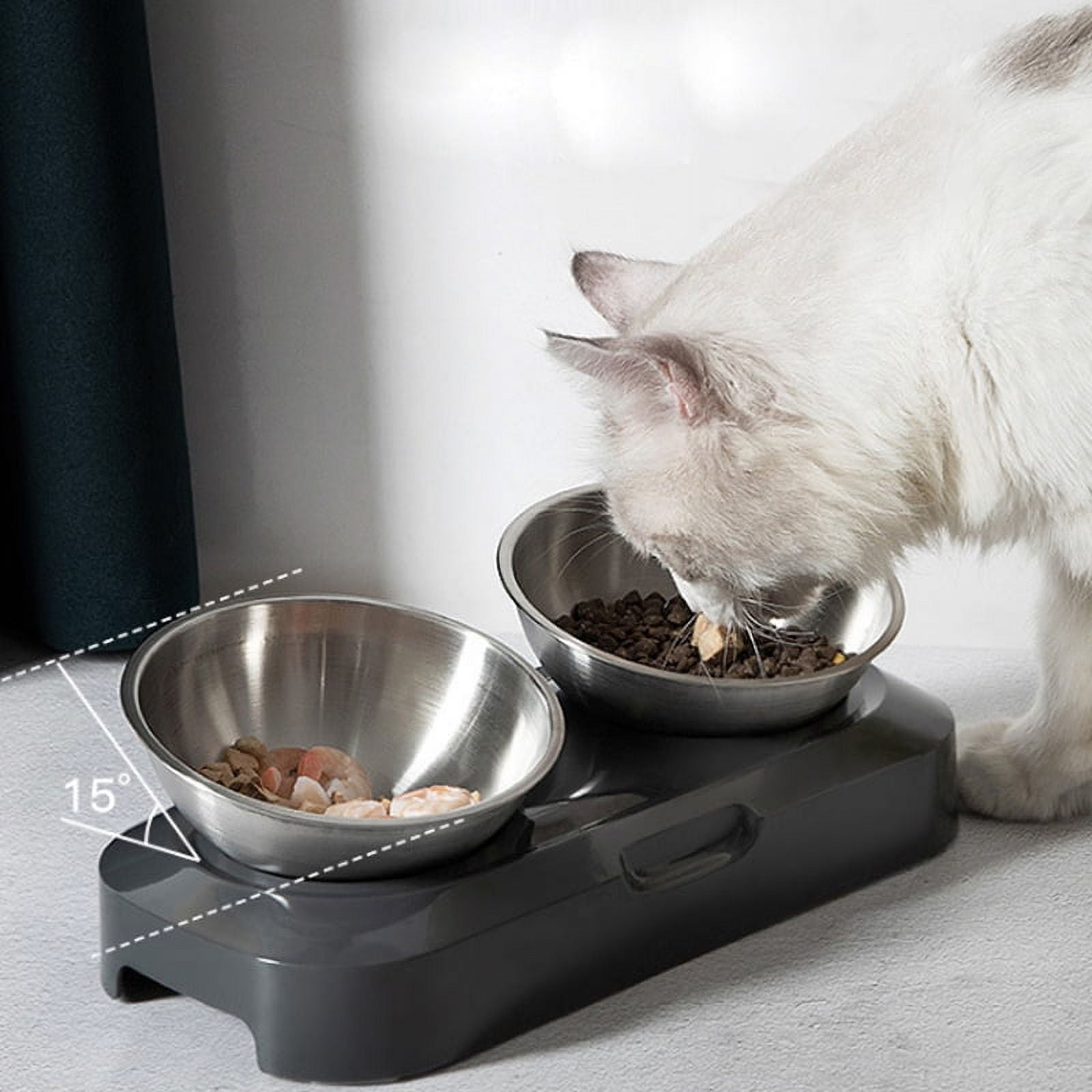 Stuffygreenus Adjustable Stainless Steel Pet Feeding Bowl with ...